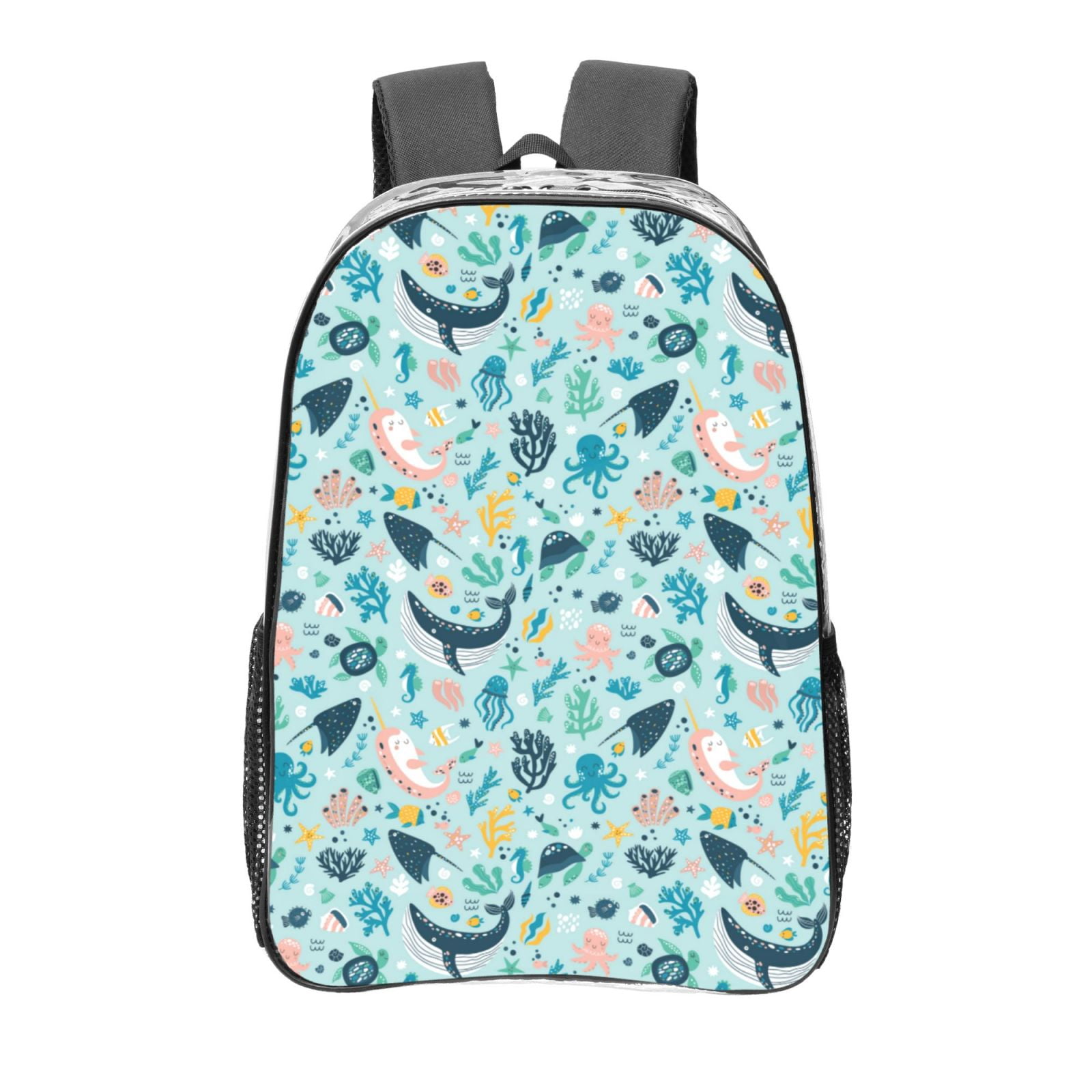 Adobk Sea Life Print Duty Clear Backpack for Girls Boys Women Men, PVC ...