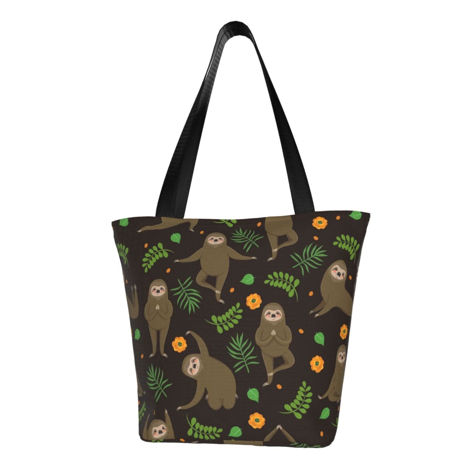 Adobk Sloth Doing Yoga Canvas Tote Bag Vintage Tote Bag Shopping Bags ...