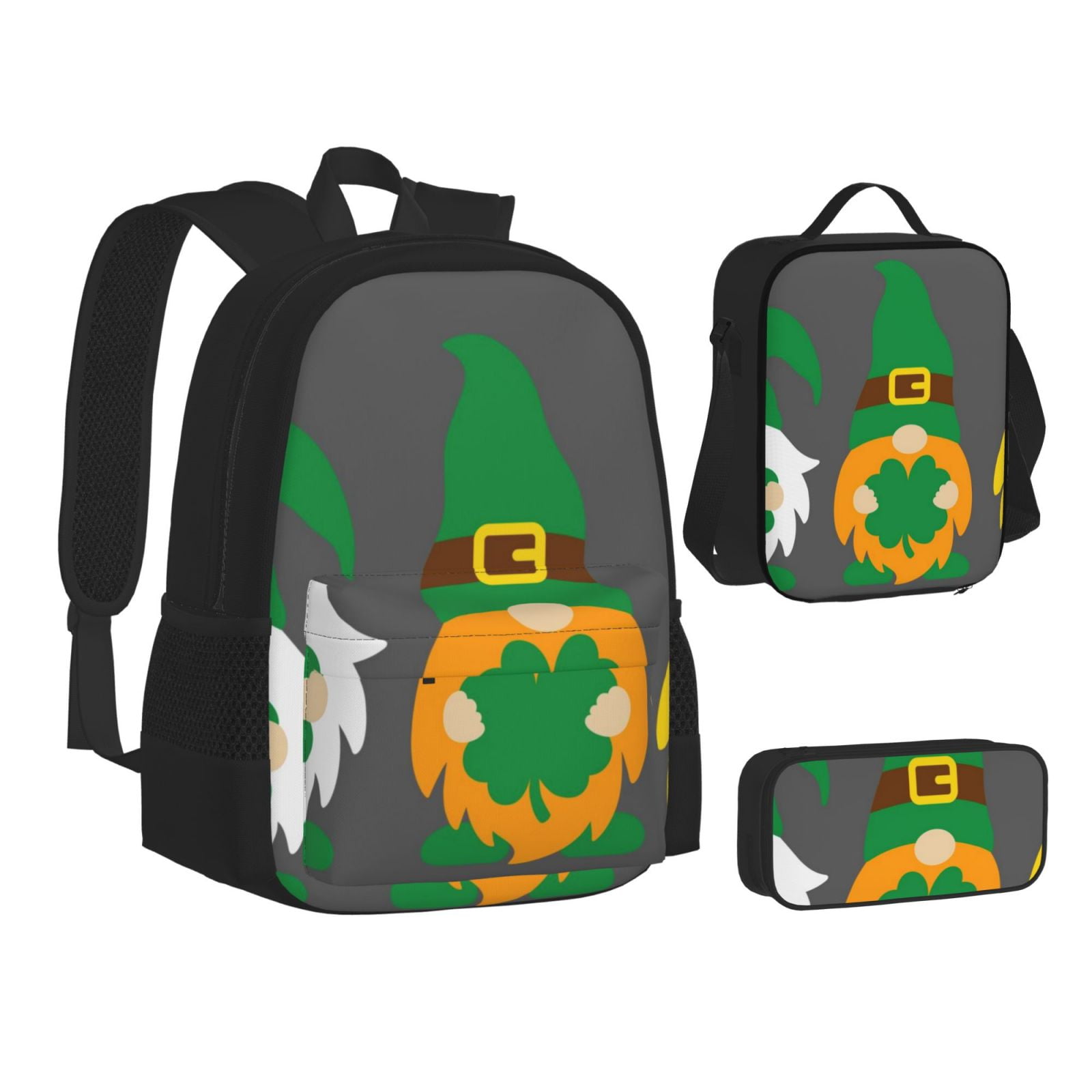 Adobk Spring St Patrick’S Day Irish Gnomes Print Backpack Set ,School ...