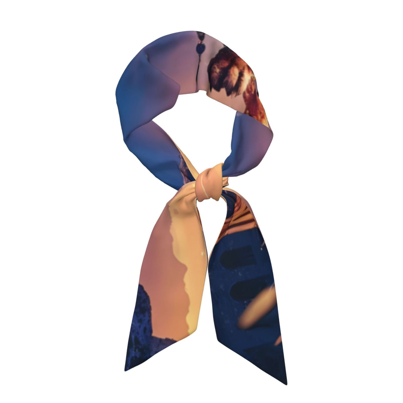 Adobk Starry Sky Flying Tiger Print Silk Neck Scarf Printed Scarves ...