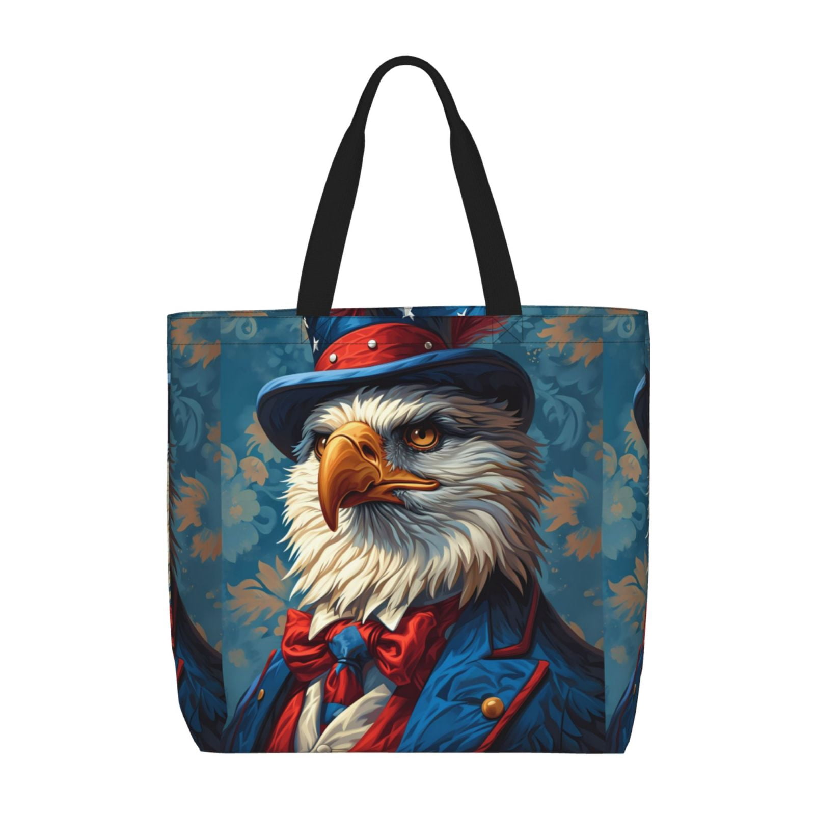 Adobk Surreal Bald Eagle Gentleman Print Tote Bags Shoulder Bag Beach ...