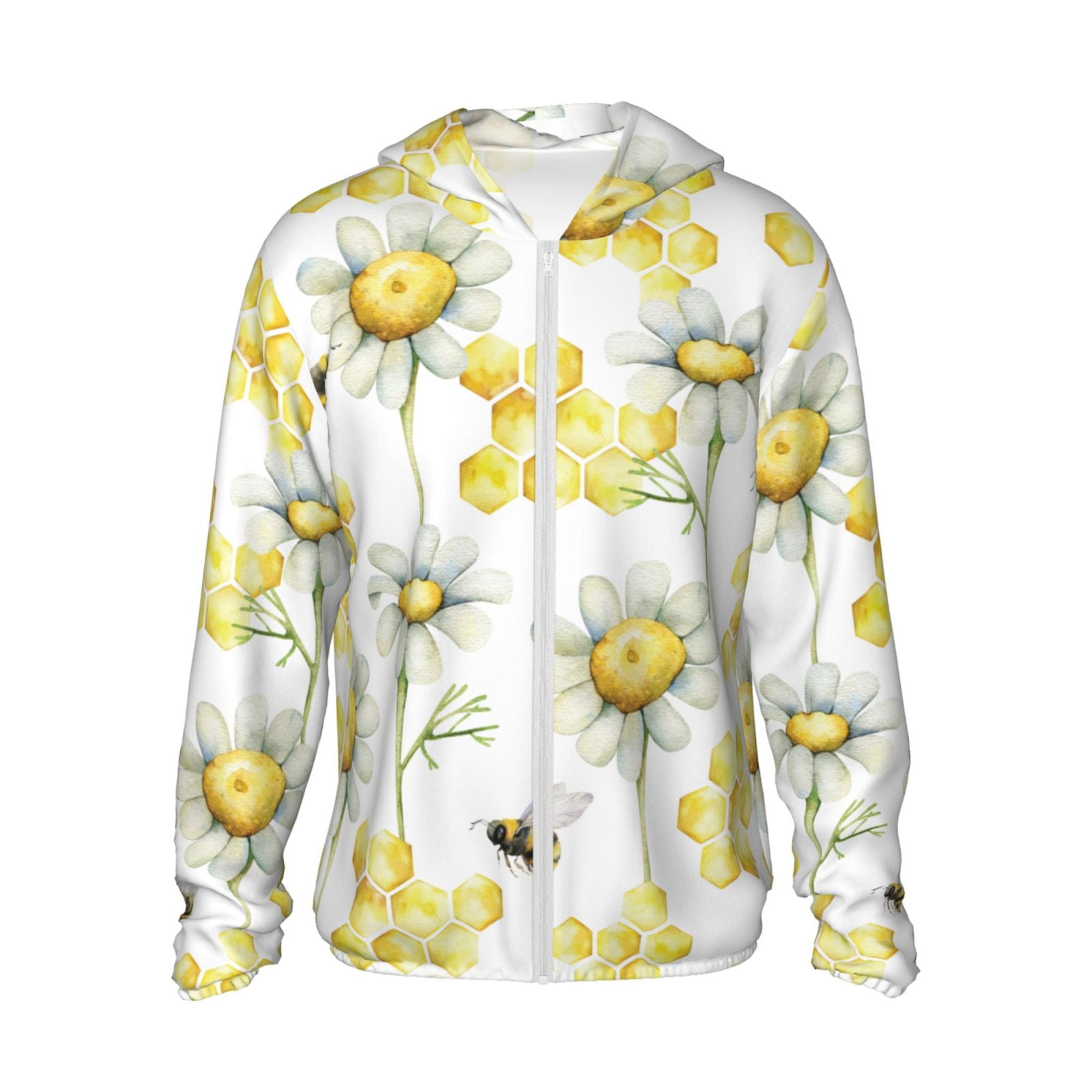 Adobk Sweet Honey Men Women Full Zip Sun Protection Hoodie Packable ...
