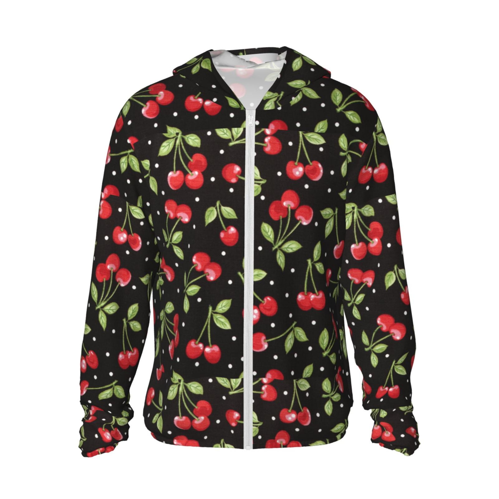 Adobk Sweet Red Cherry Men Women Full Zip Sun Protection Hoodie ...