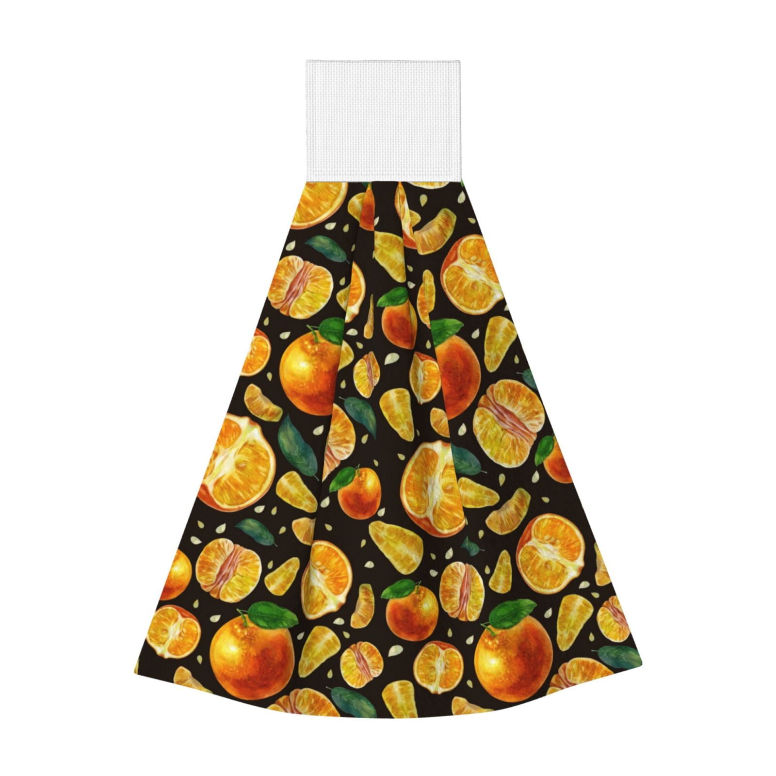 Adobk Tangerine Print Coral Velvet Hand Wipes Fashion Hanging Kitchen ...