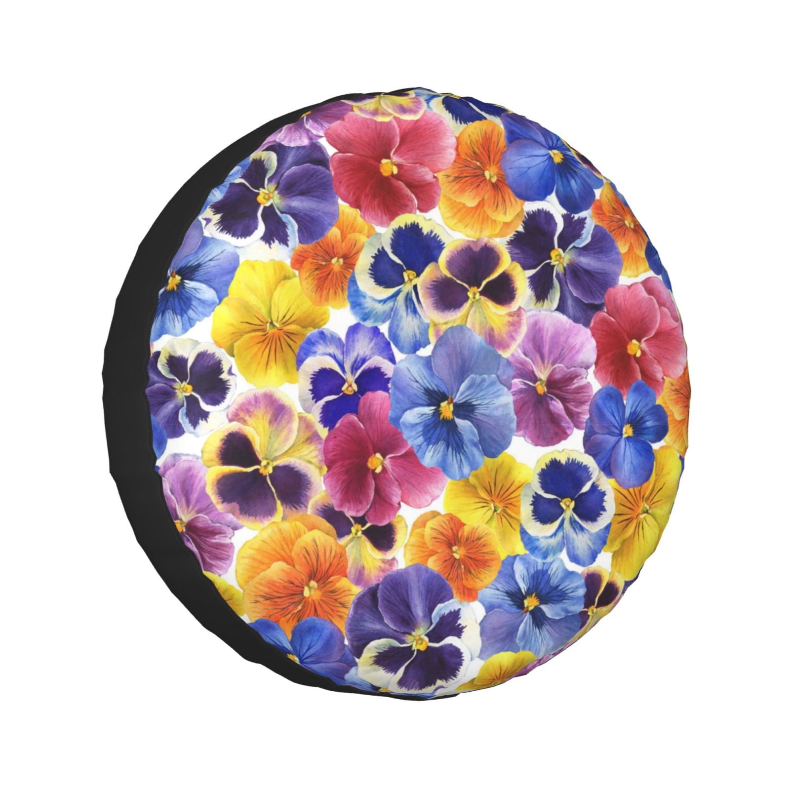 Adobk The Garden Tricolor Pansy Flower Spare Tire Wheel Cover For Car ...