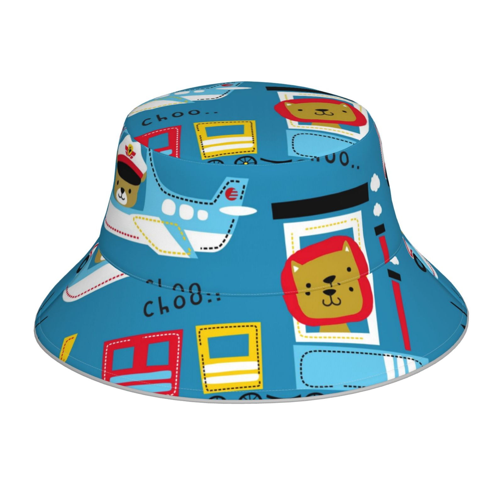 Adobk Transportations With Cute Animals Reflective Fisherman'S Hat Caps ...