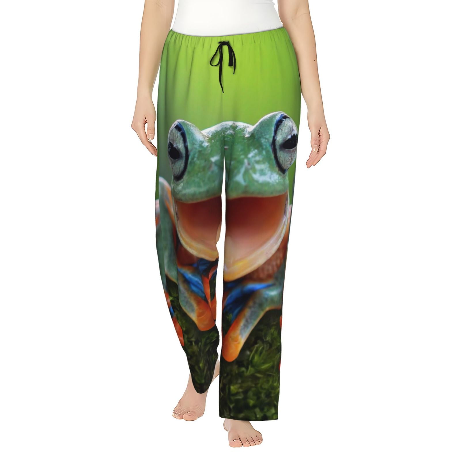 Adobk Tree Frog Print Women Comfy Casual Pajama Pants with Pockets ...