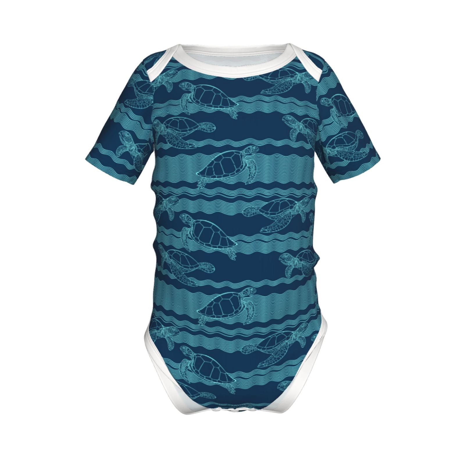 Adobk Turtles and Waves Print Baby Climbing Clothes,Jumpsuit Rompers ...