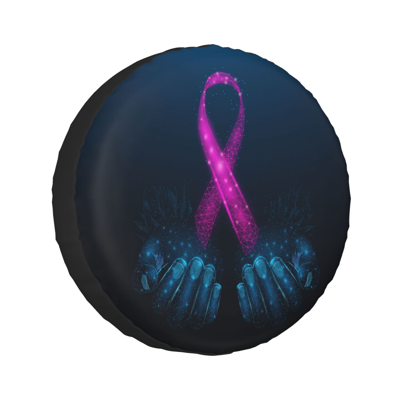 Adobk Two Human Hands Are Holds Pink Ribbon Awareness Spare Tire Wheel ...