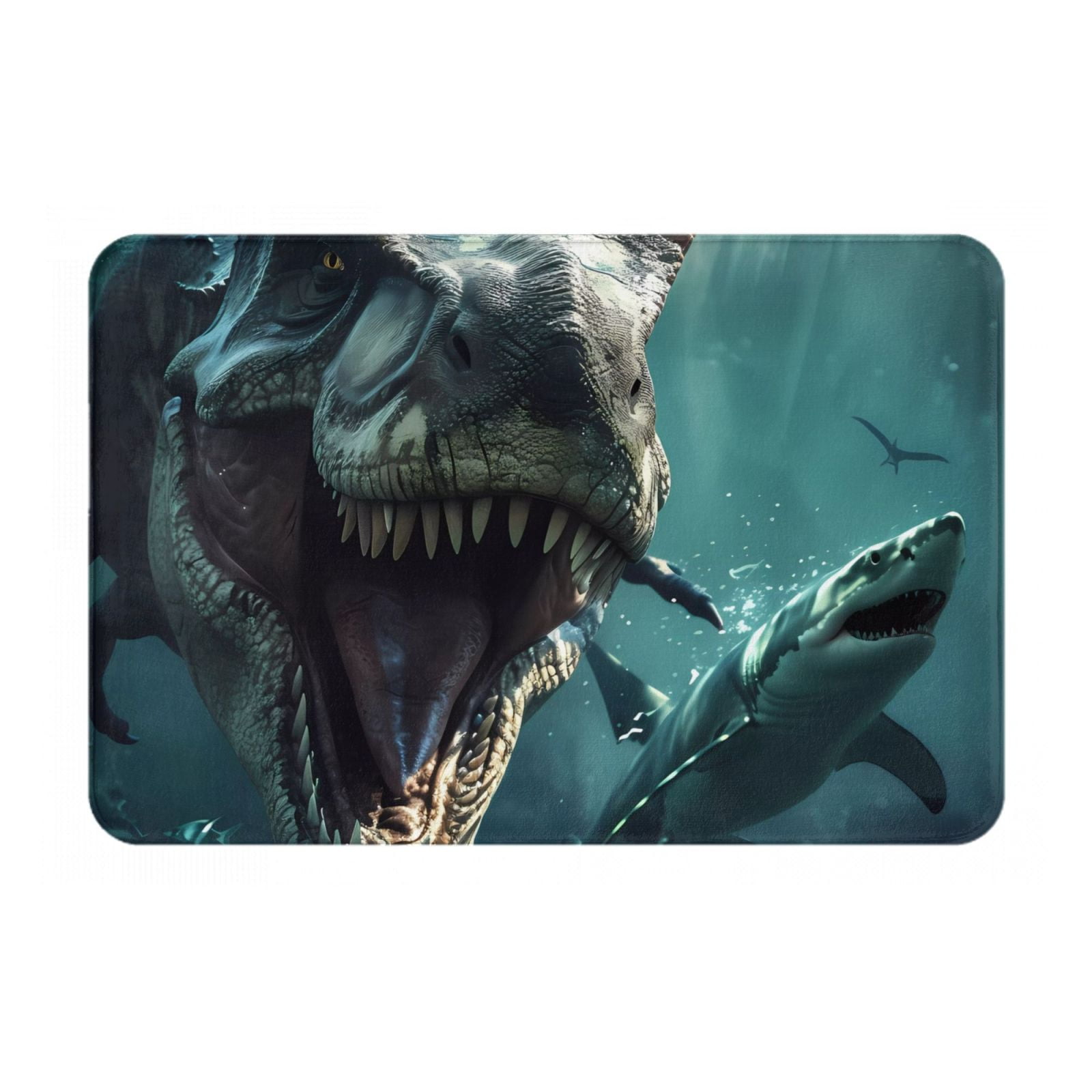 Adobk Underwater Dinosaur Shark Rugs Mats Door Mat Outdoor Doormat ...