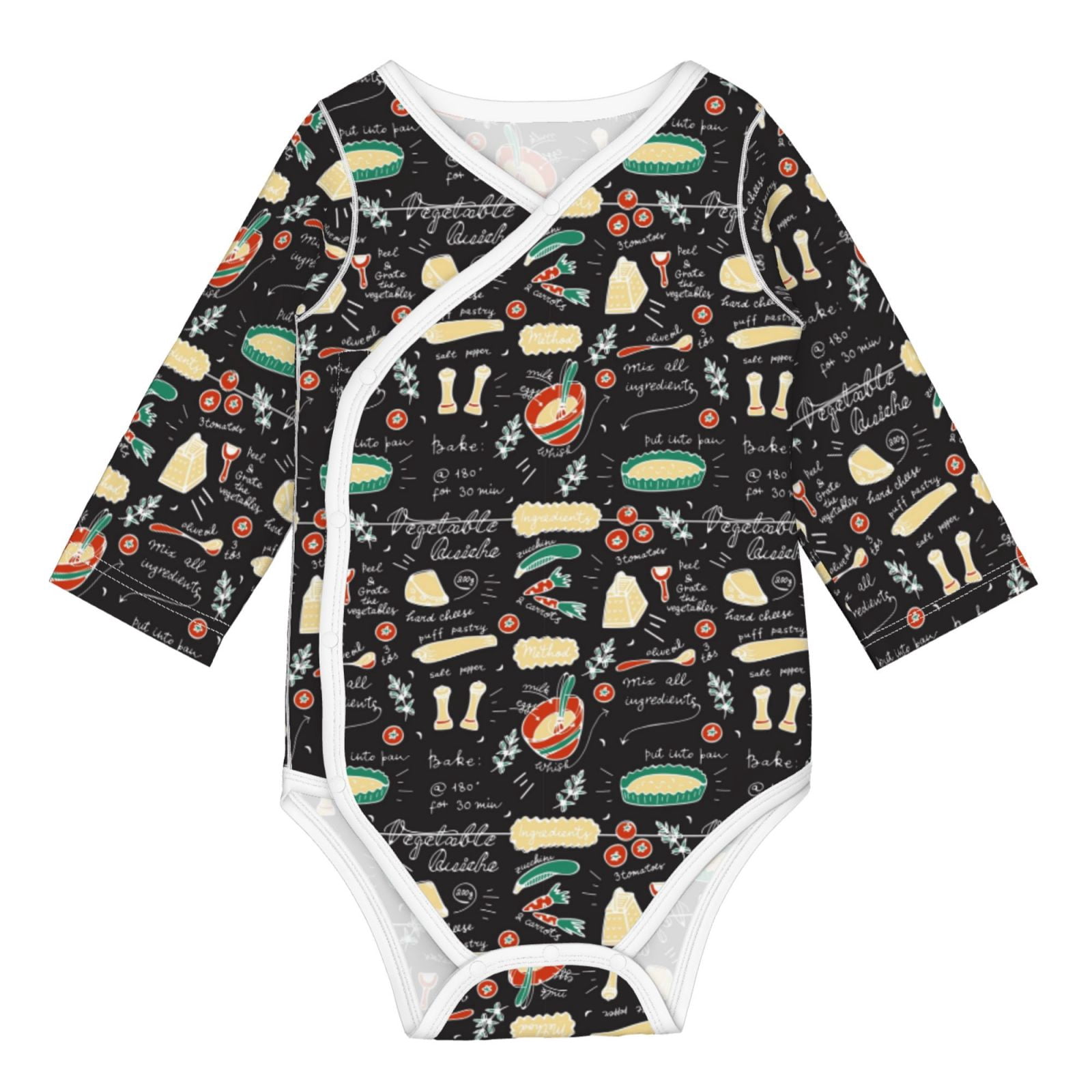 Adobk Vegetable Quiche Print Baby Long-Sleeve Bodysuit Baby Clothes ...