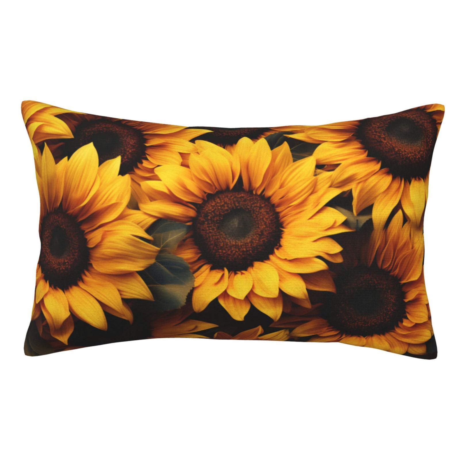 Adobk Vibrant Sunflower Blooms Print Pillow Cases Standard Size ...