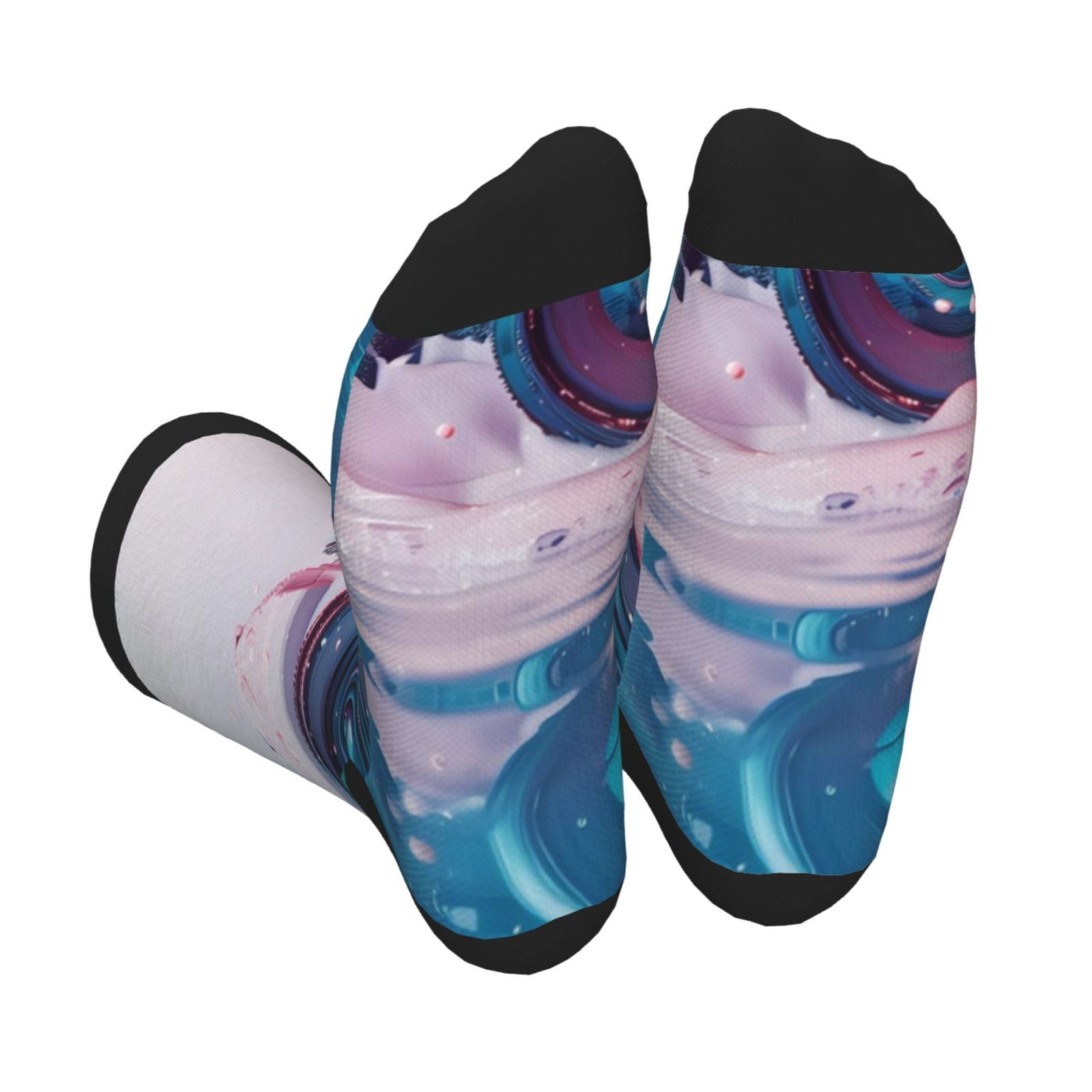 Adobk Vintage Camera Splash Art Print Crew Socks,Crew Casual Sock,Adult ...