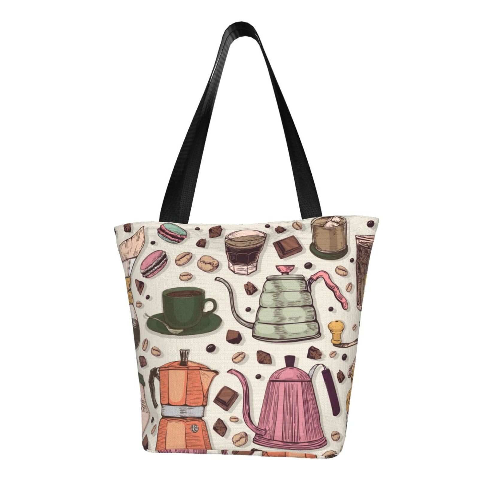 Adobk Vintage Coffee Canvas Tote Bag Vintage Tote Bag Shopping Bags ...
