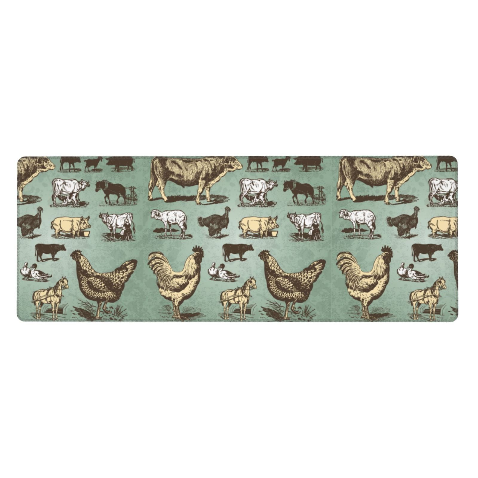 Adobk Vintage Farm Animals Large Gaming Mouse Pad,31.5 X 11.8 In Mouse ...