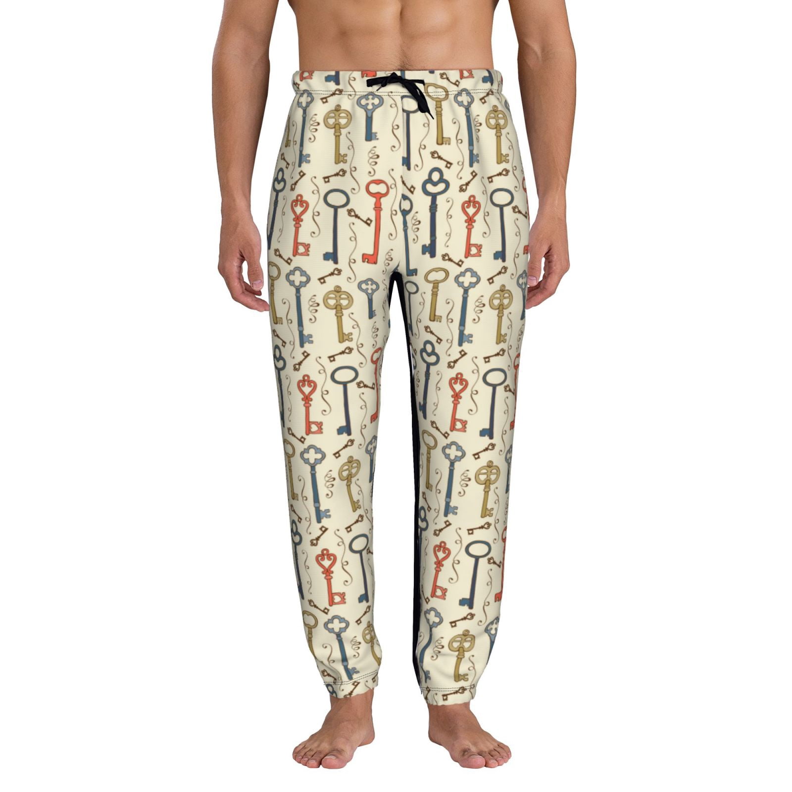 Adobk Vintage Keys1 Print Men's Sweatpants Tapered Joggers for Men ...