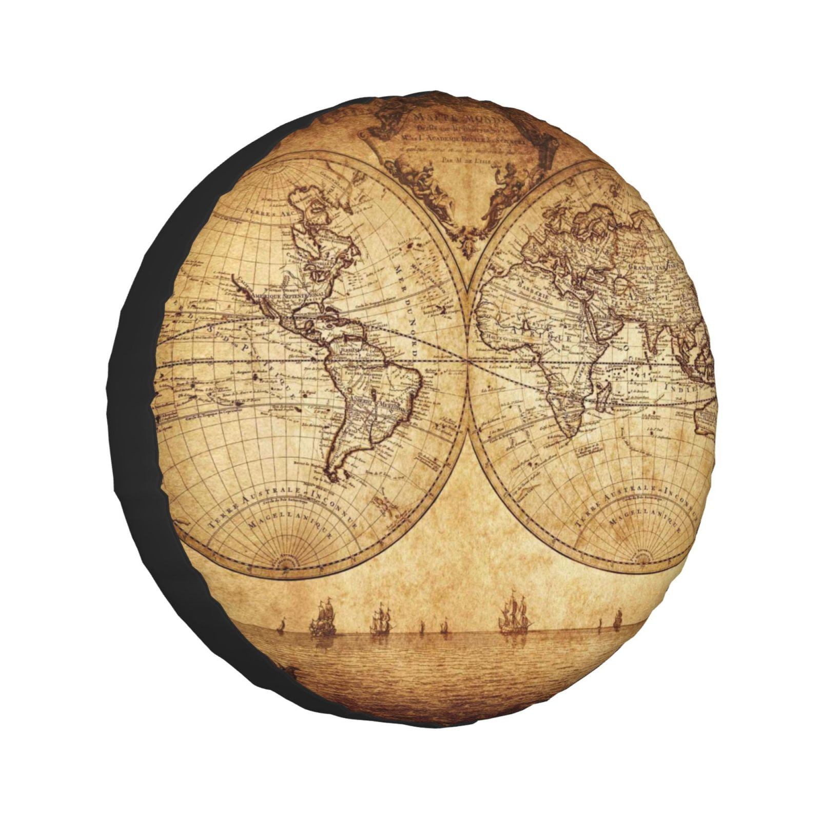 Adobk Vintage Map Of The World Spare Tire Wheel Cover For Car Truck Suv ...