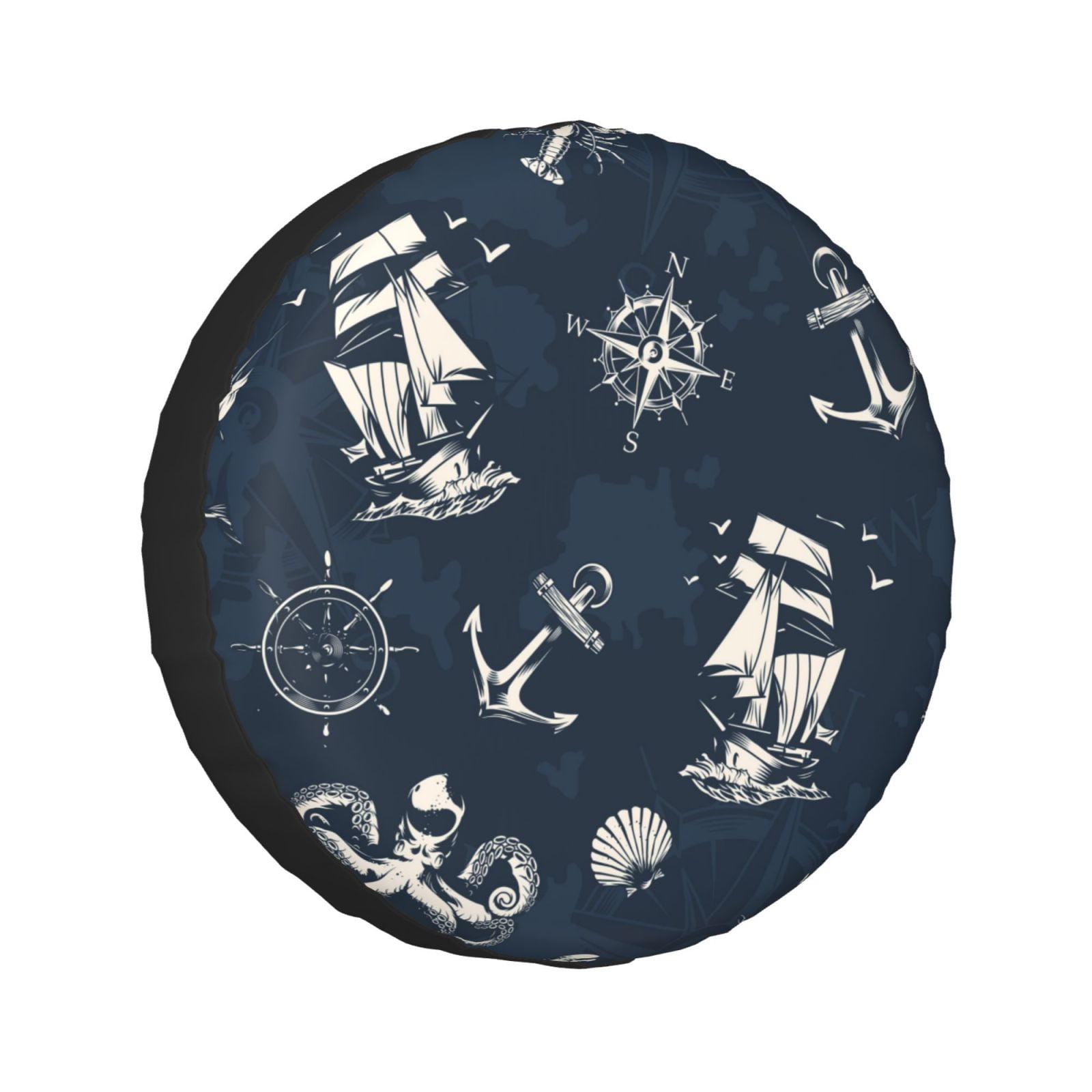 Adobk Vintage Marine Spare Tire Wheel Cover For Car Truck Suv Camper ...
