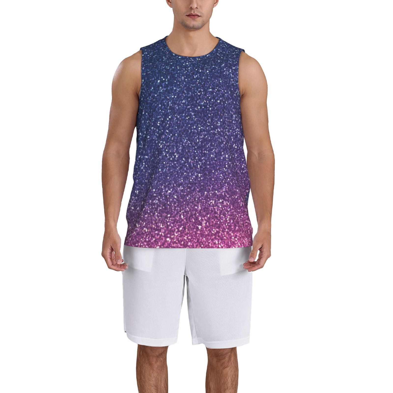 Adobk Violet Glitter Print Basketball Jerseys Sports Fans Shirts ...