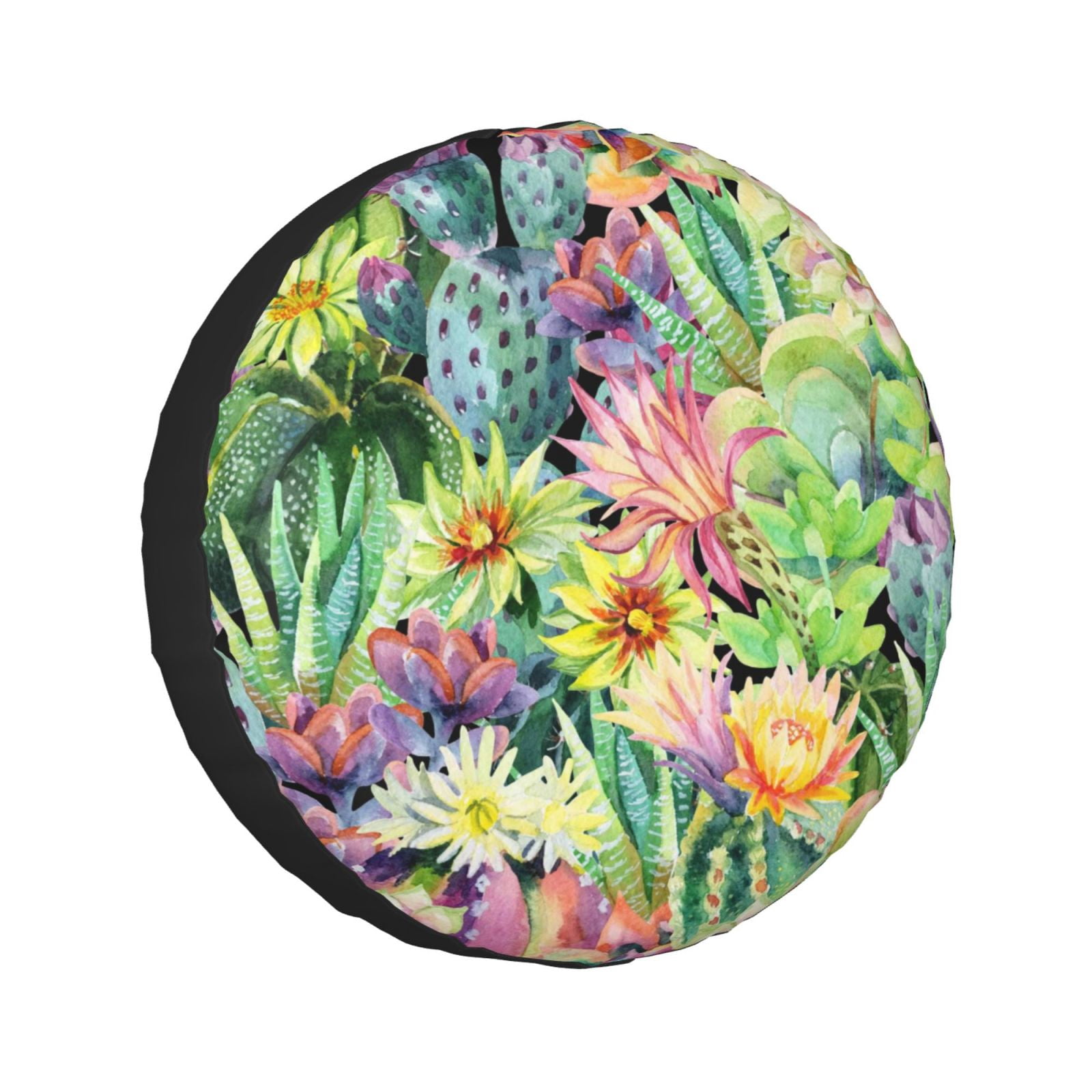 Adobk Watercolor Blooming Cactus Spare Tire Wheel Cover For Car Truck ...