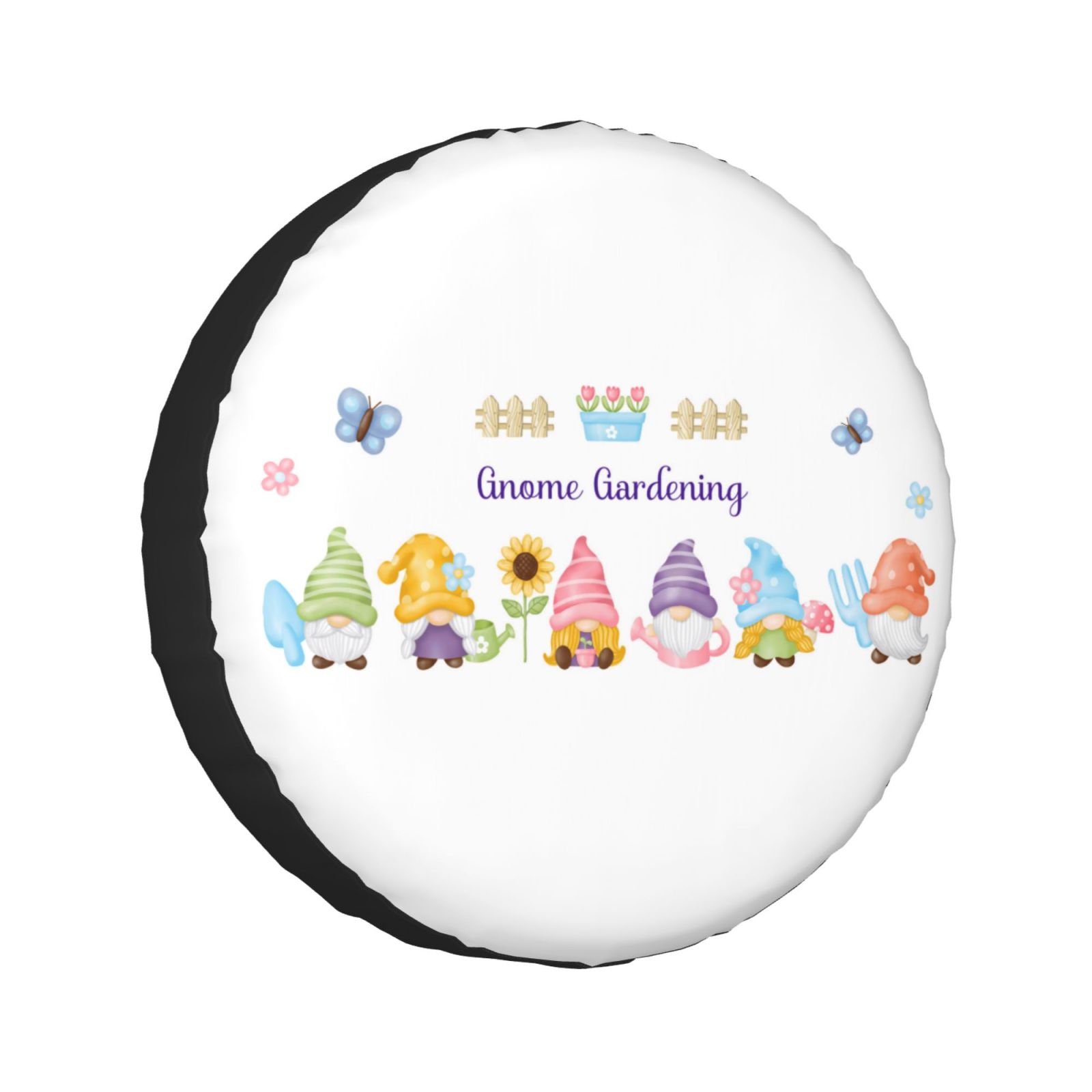 Adobk Watercolor Gnome Garden Spare Tire Wheel Cover For Car Truck Suv ...