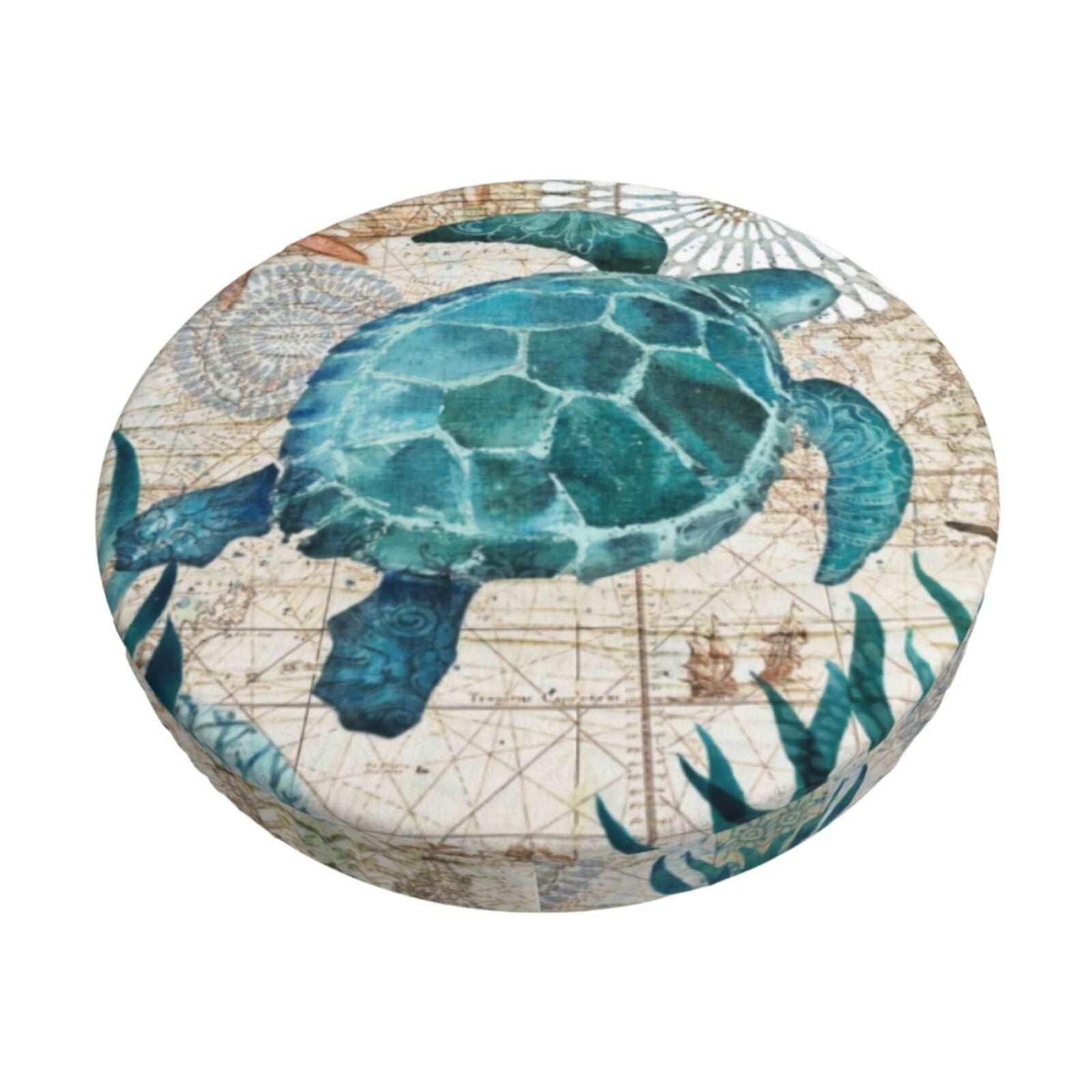 Adobk Watercolor Sea Turtle Round Bar Stool Covers - Super Soft And ...