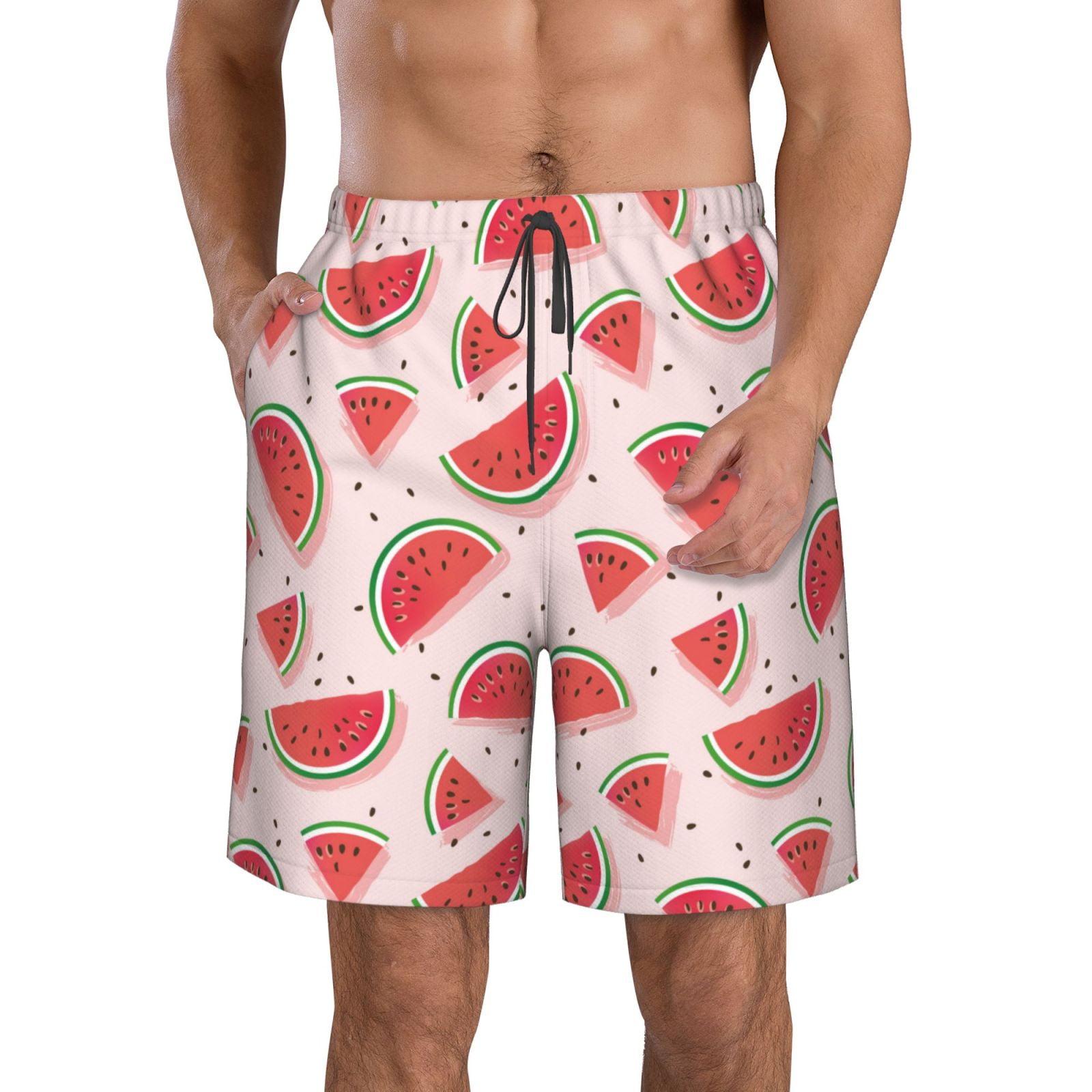 Adobk Watermelon Print Men's Swim Trunks Hawaiian Bathing Suit ...