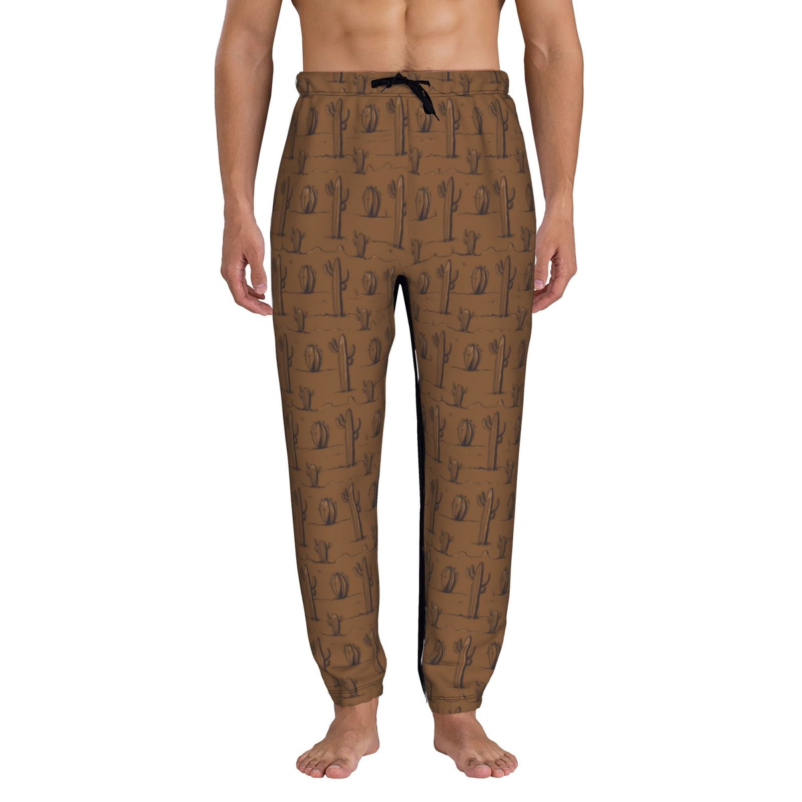 Adobk Western Cactus Print Men's Sweatpants Tapered Joggers for Men ...