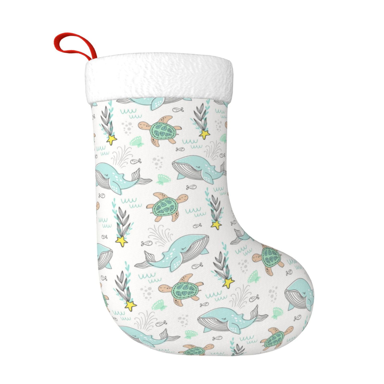 Adobk Whale And Turtle Print Christmas Stockings,Christmas Stocking ...