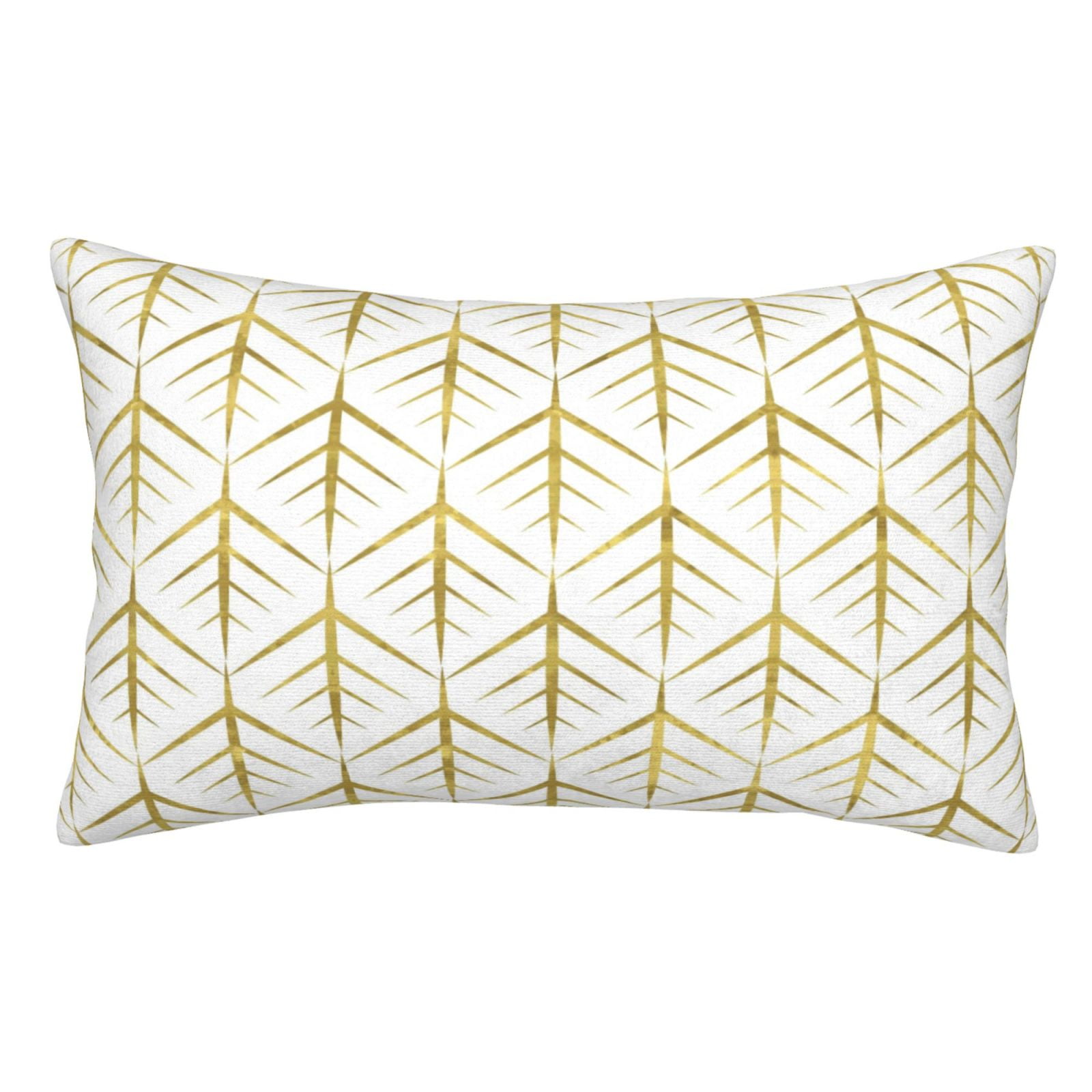 Adobk White And Gold Geometry Print Pillow Cases Standard Size,White ...