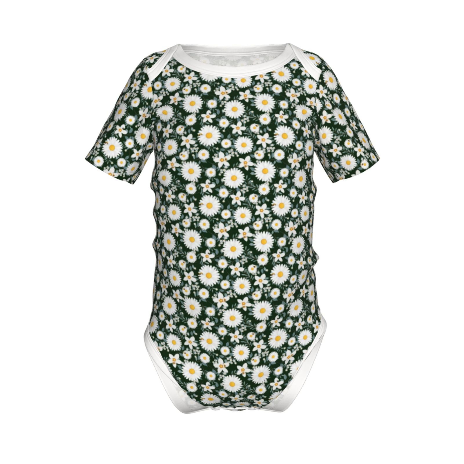 Adobk White Daisies and Bee Print Baby Climbing Clothes,Jumpsuit ...