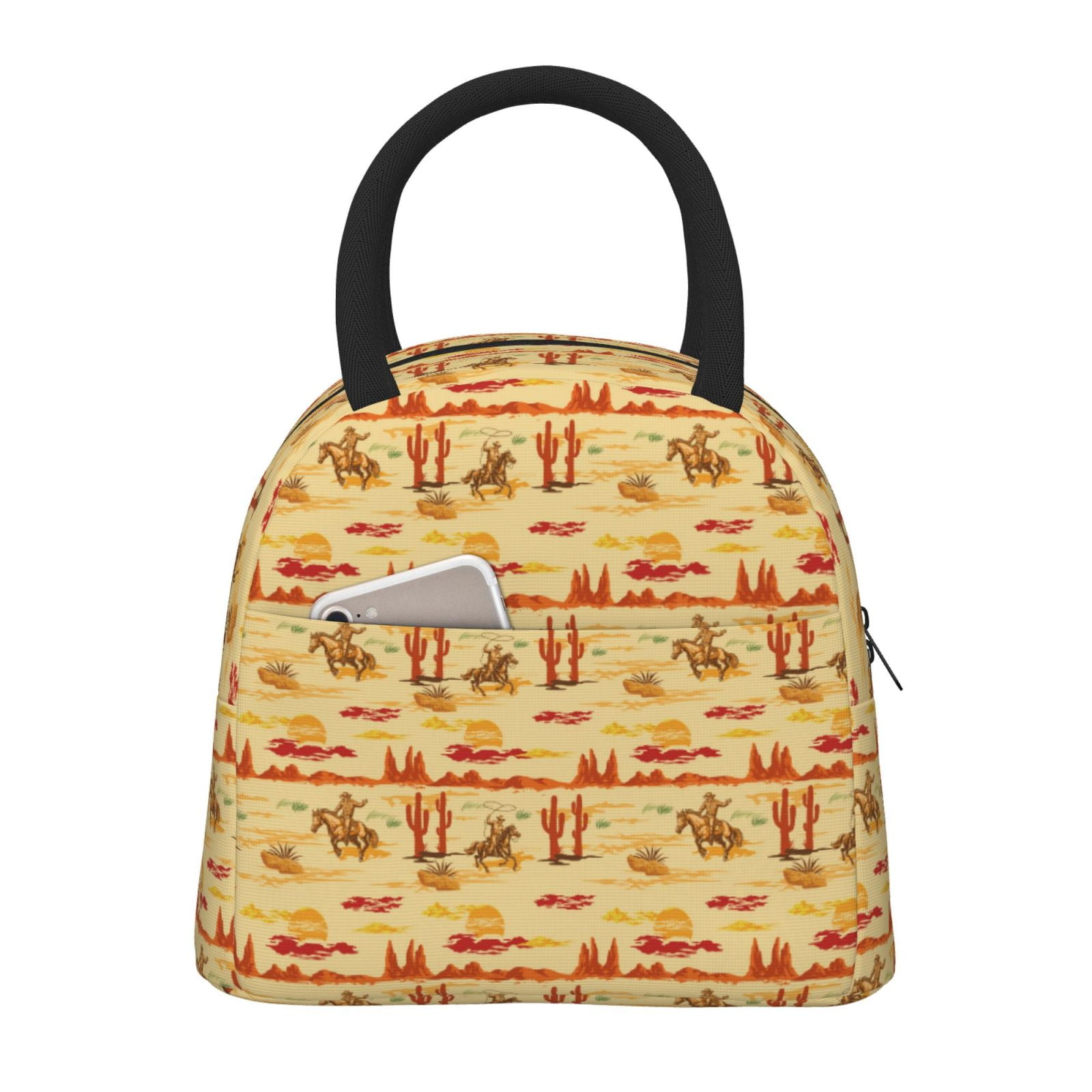 Adobk Wild West Colorful Print Lunch Bag,Insulated Lunch Box,Hygienic ...