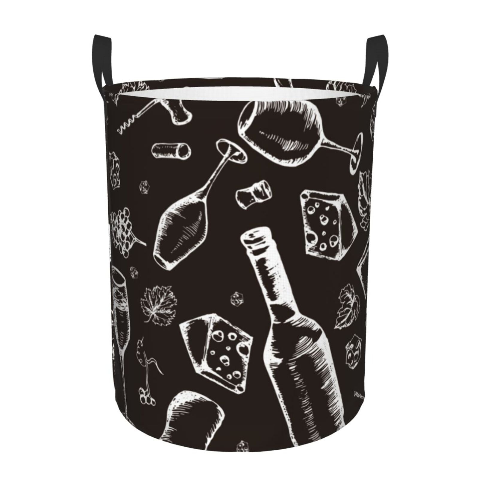 Adobk Wine Seamless Print Laundry Basket,irty Clothes Hamper with ...