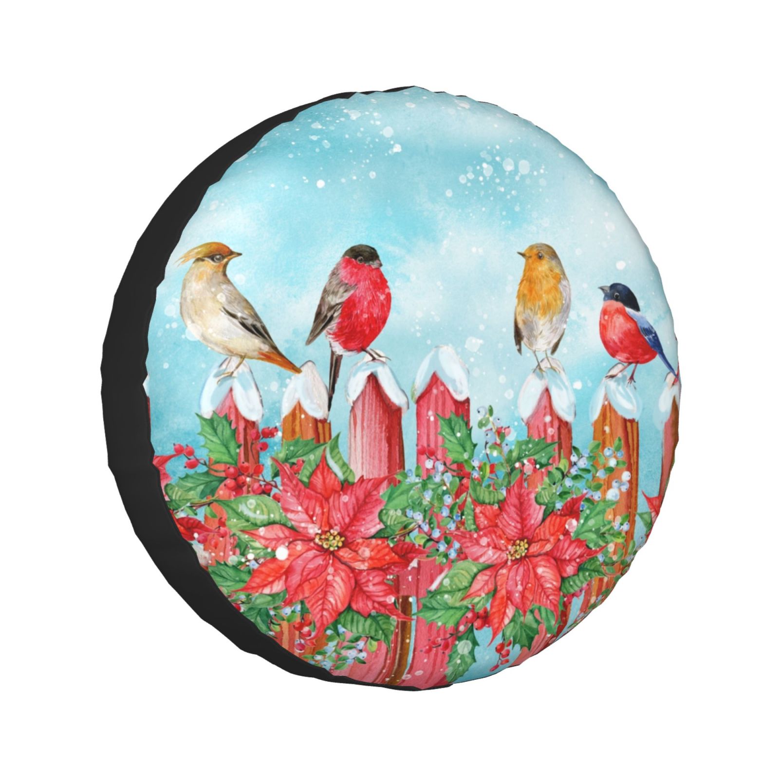 Adobk Winter Birds On The Fence Spare Tire Wheel Cover For Car Truck ...