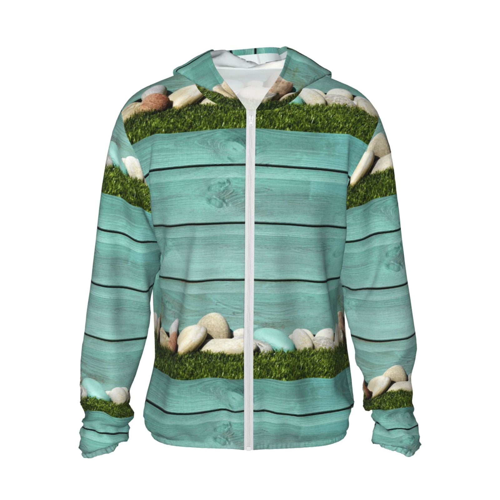 Adobk Wood Grain Men Women Full Zip Sun Protection Hoodie Packable ...