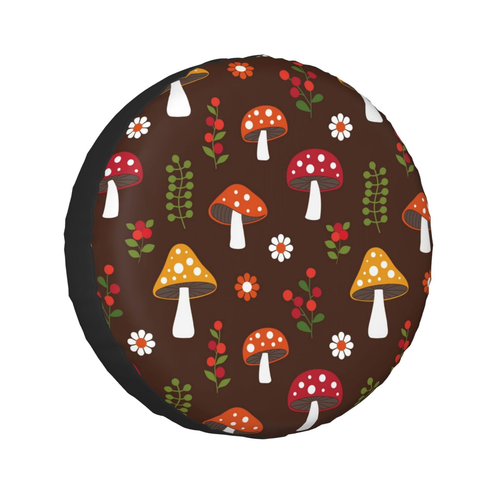 Adobk Woodland Mushroom With Flowers And Berries Spare Tire Wheel Cover ...