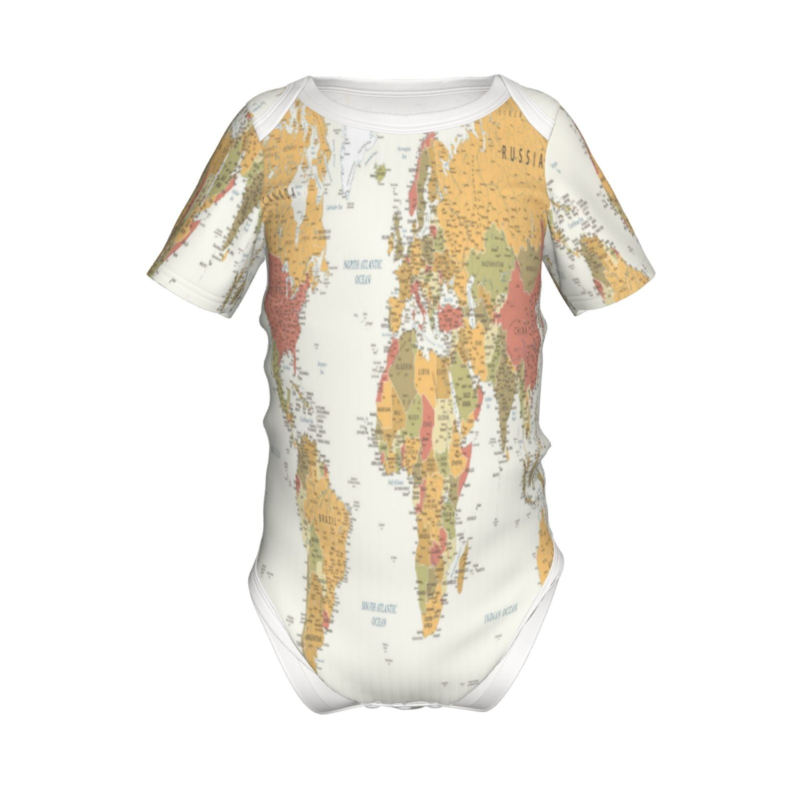 Adobk World Map 1 Print Baby Climbing Clothes,Jumpsuit Rompers Classic ...