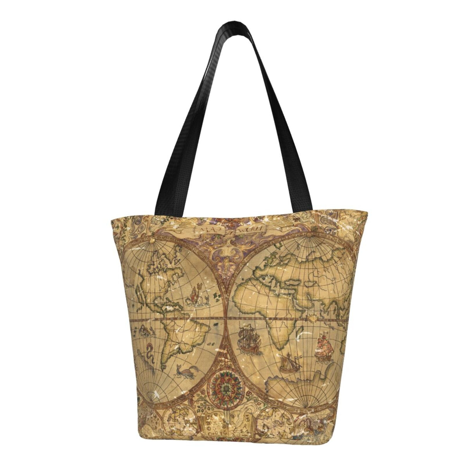 Adobk World Map1 Canvas Tote Bag Vintage Tote Bag Shopping Bags Beach ...