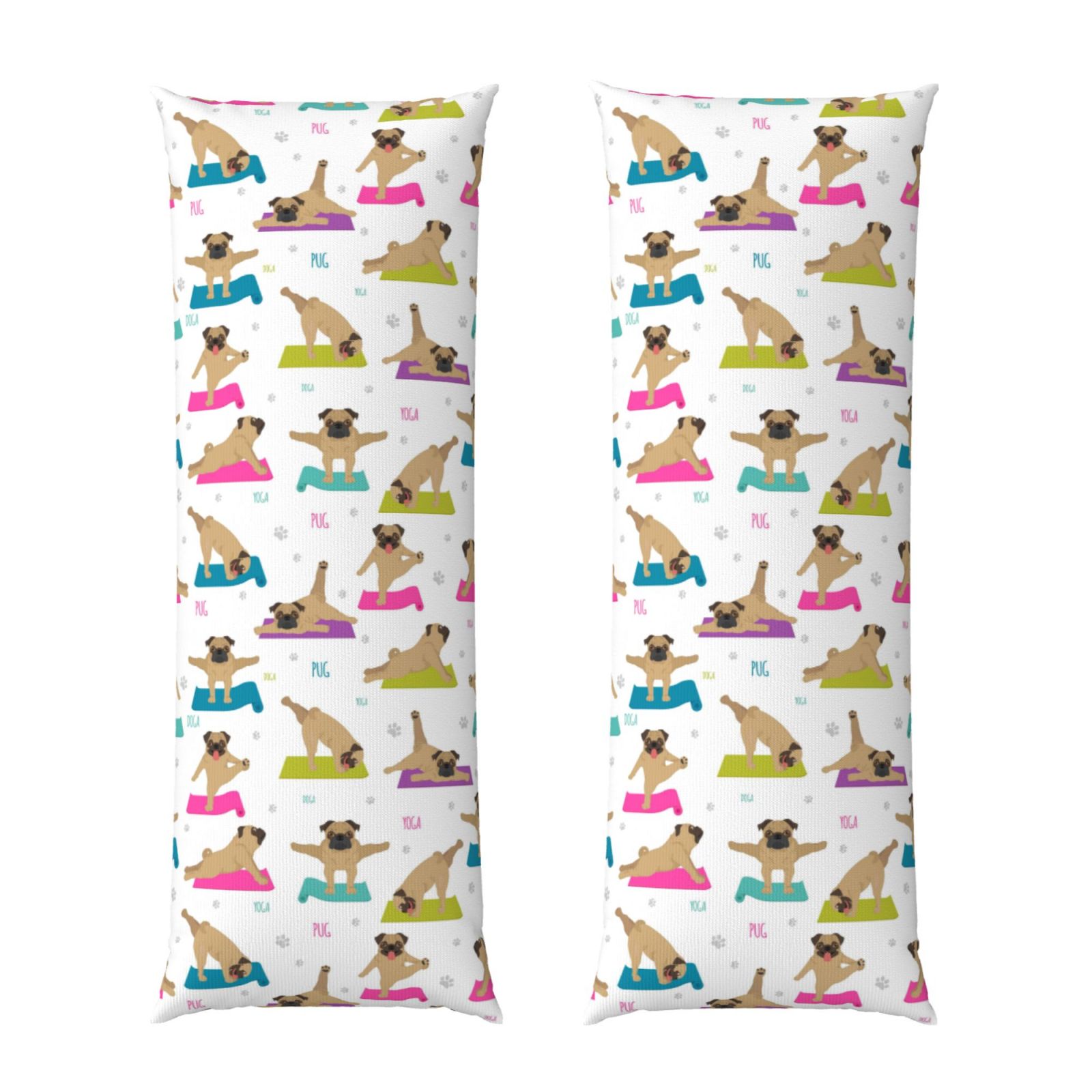 Adobk Yoga Dogs Poses Print Body Pillow Cover with Zipper,Soft Body Pillow Pillowcase,Long ...