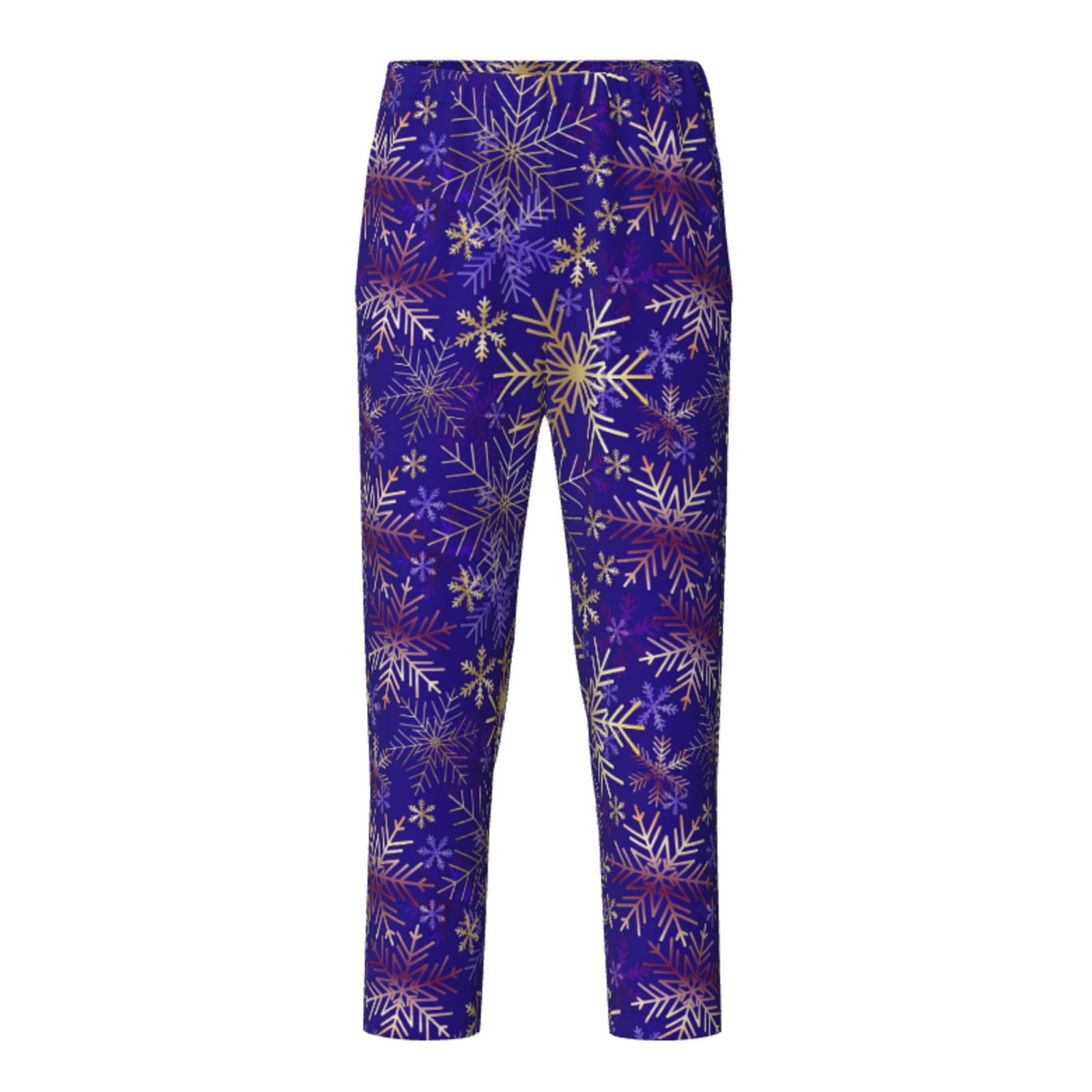 Adobk blue purple Snowflake Print Teenagers' Pajama Pants Pajama Pants ...