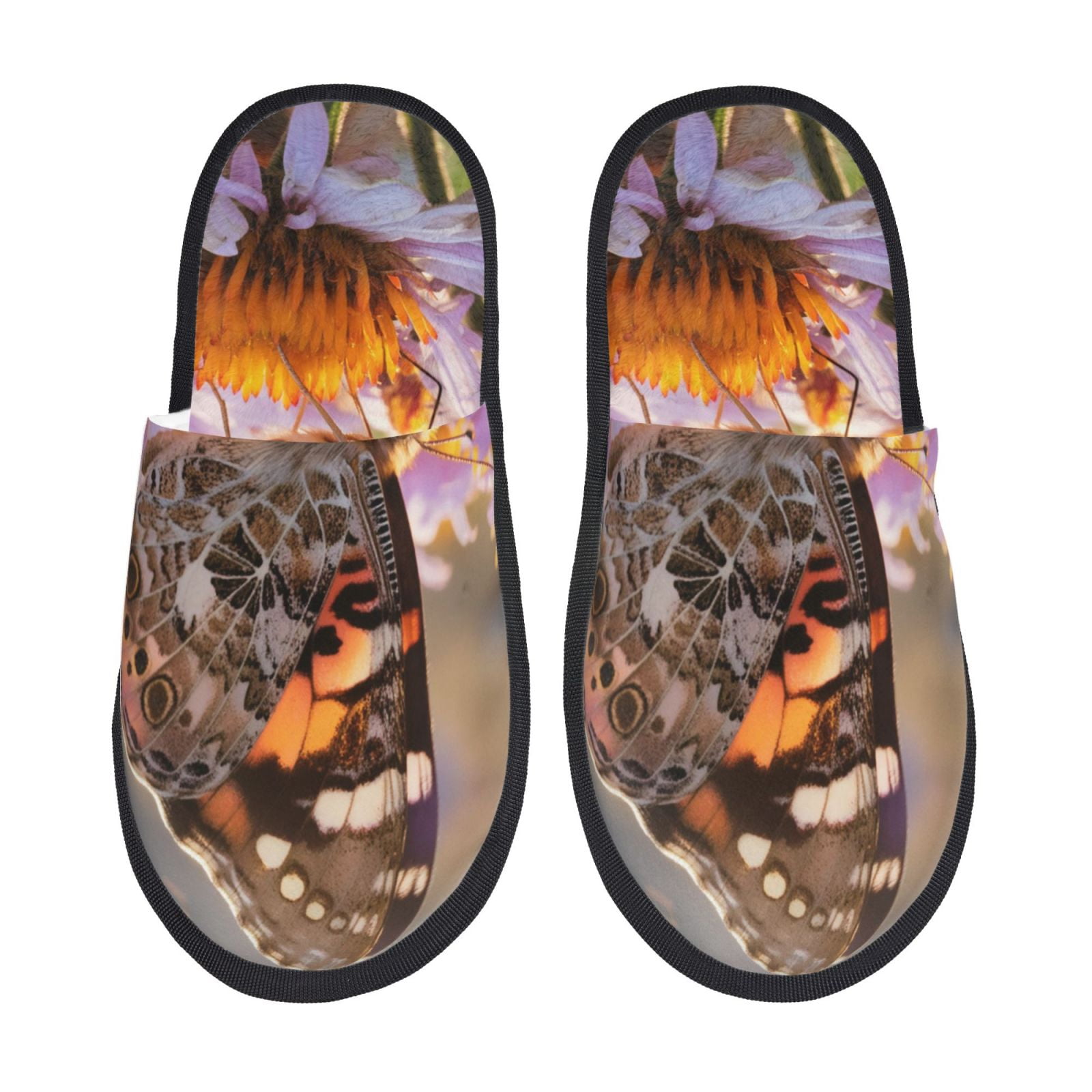 Adobk butterfly Print Slippers Indoor Outdoor,Retro Slippers House Soft ...