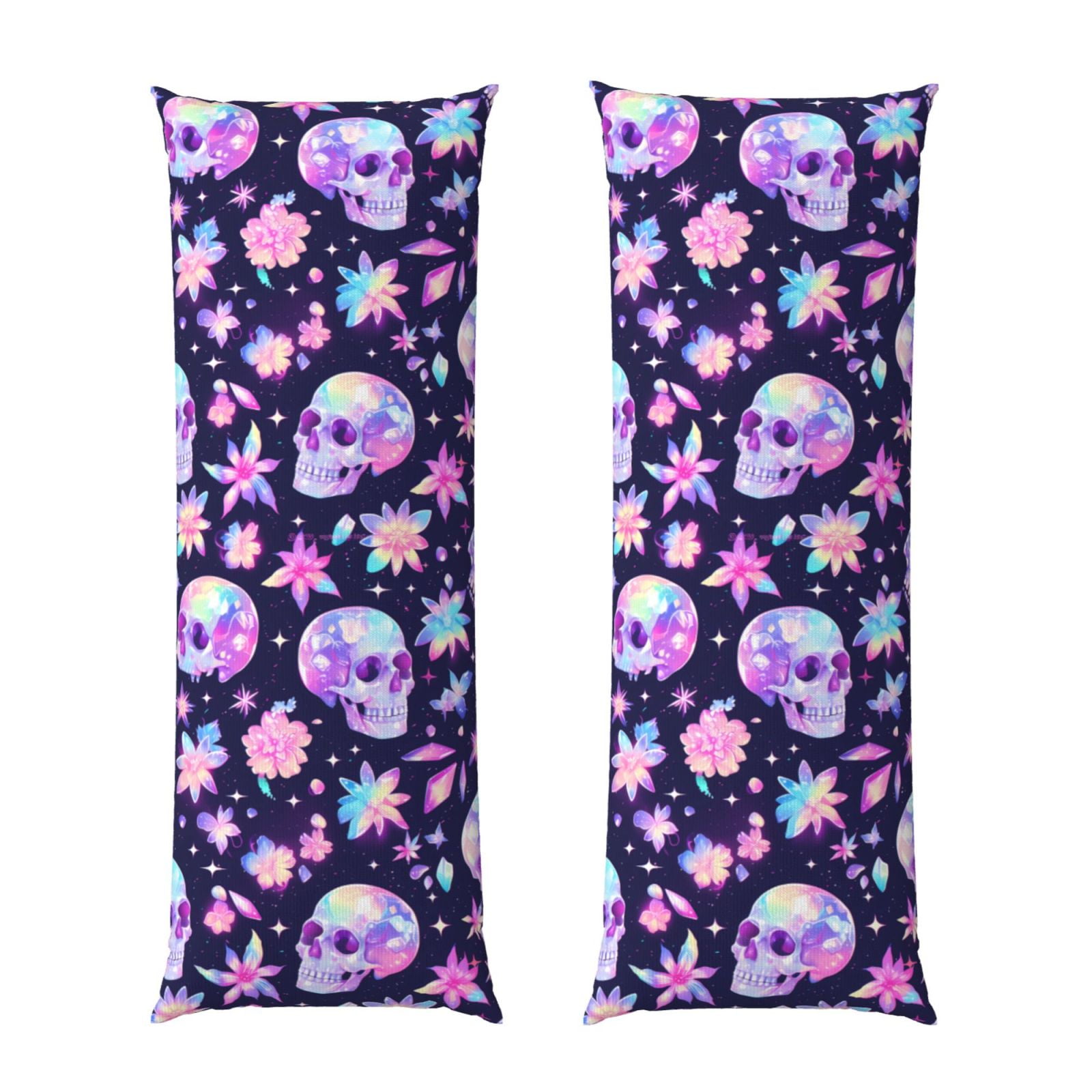 Adobk crystal Skull flower cool Print Body Pillow Cover with Zipper ...