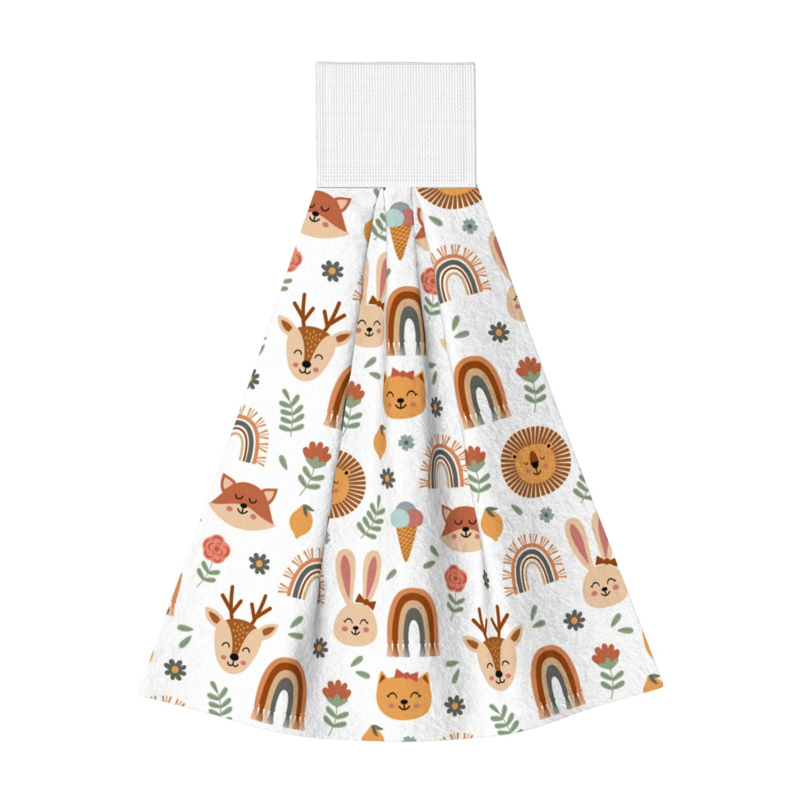 Adobk cute Rainbow Animal Print Coral Velvet Hand Wipes Fashion Hanging ...