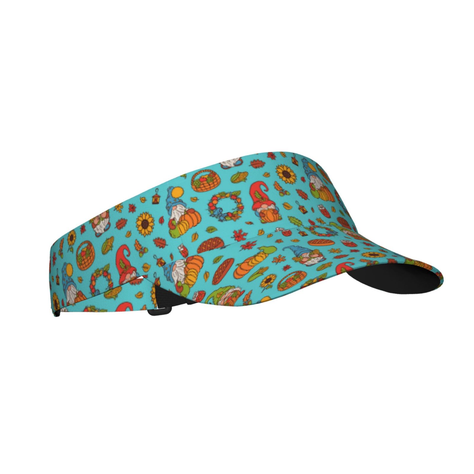 Adobk fall cute gnome Pumpkin Print Sunscreen Visor Hats for Women ...