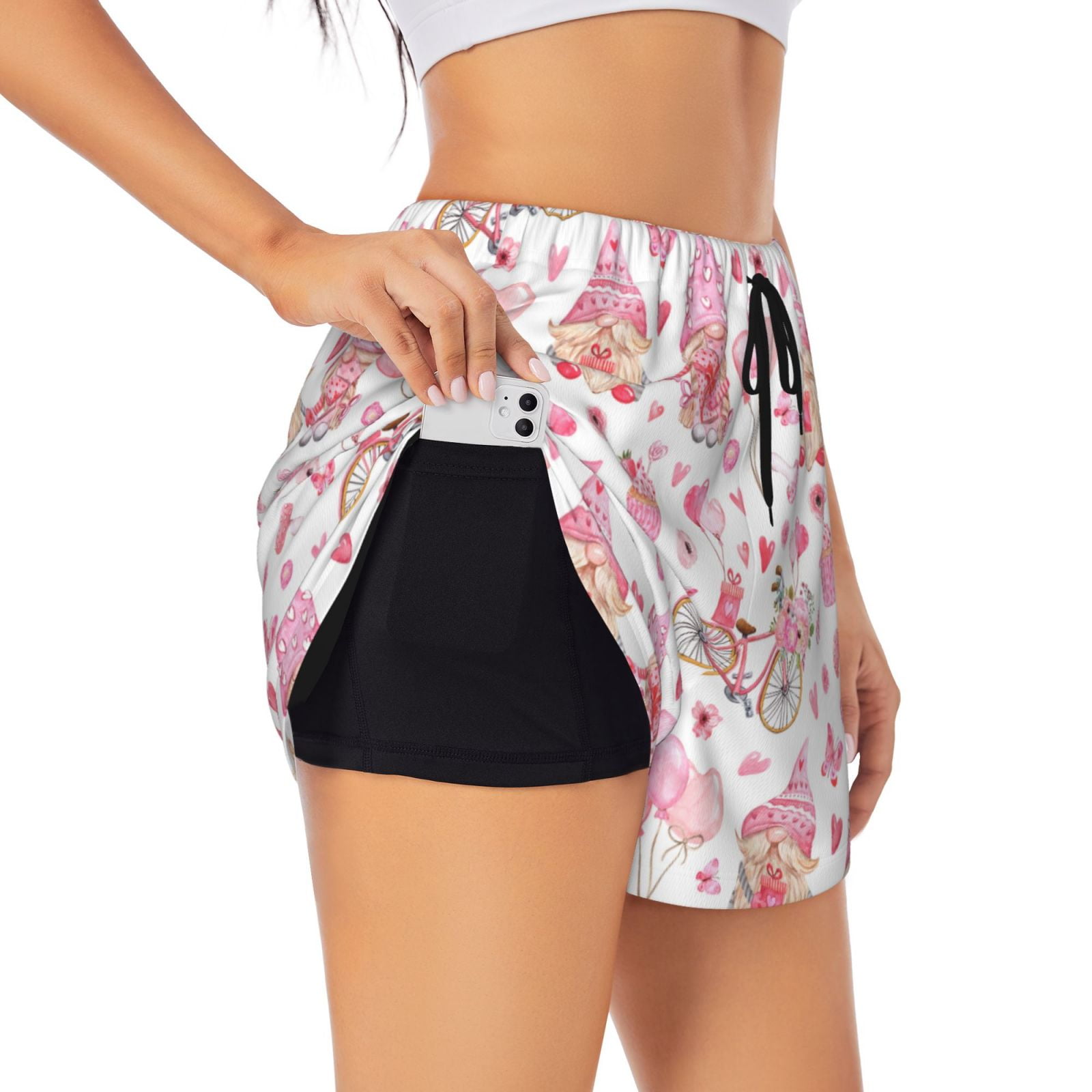 Adobk gnome couple Print Women's Workout Shorts for Athletic Gym ...