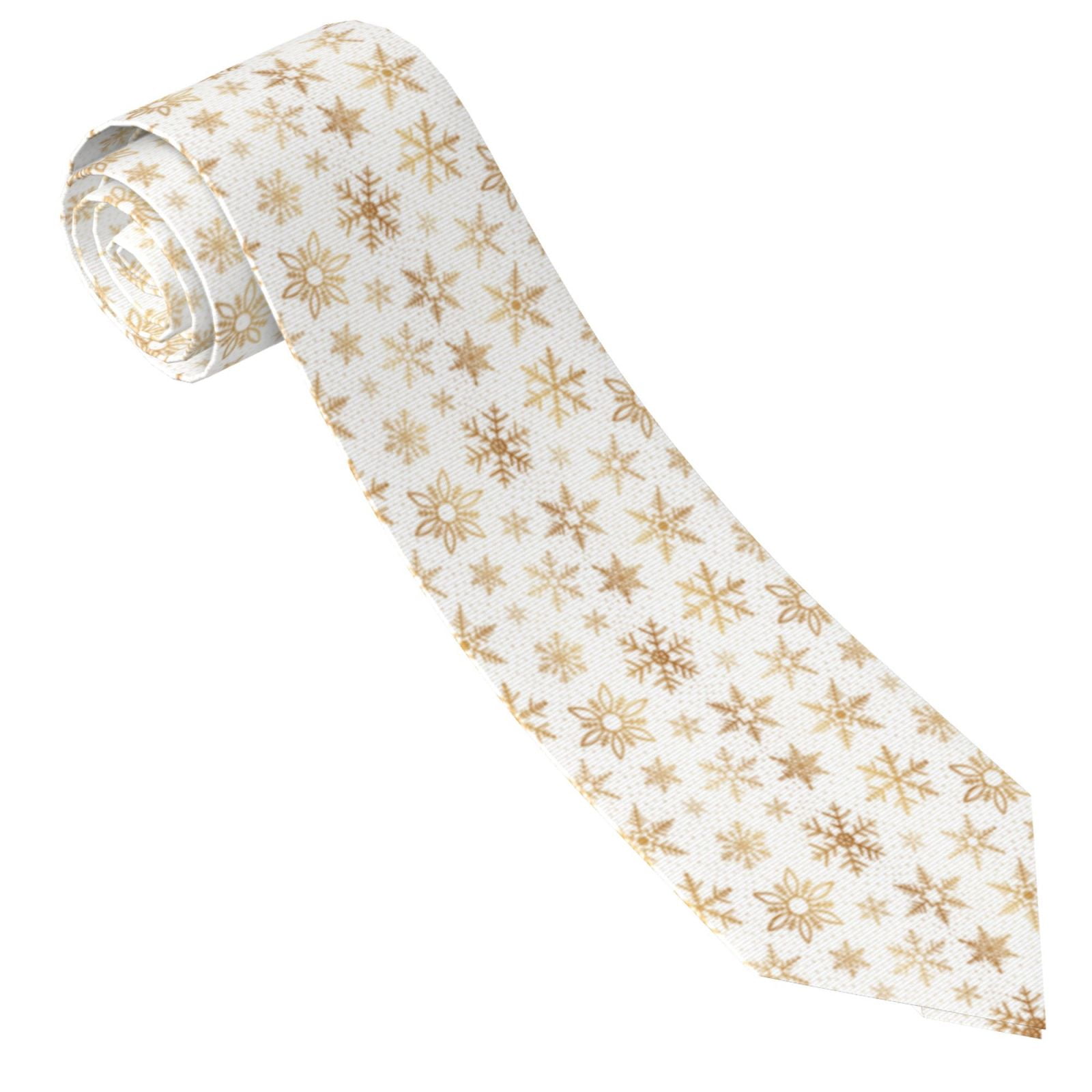 Adobk gold Snowflake print Print Tie For Men Necktie Neck Ties,Mens ...