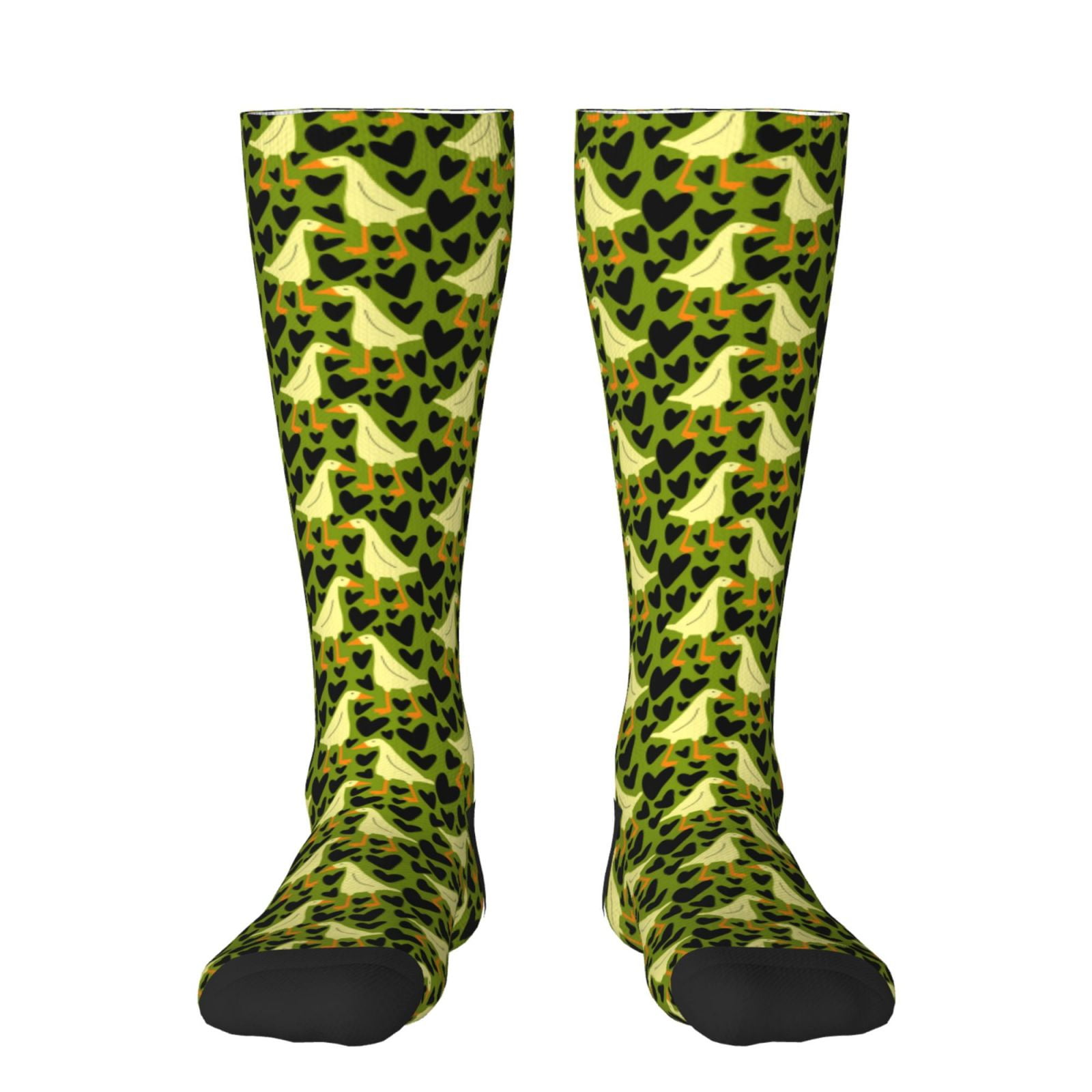 Adobk goose and hearts Print Knee High Socks Athletic Tube Socks High ...