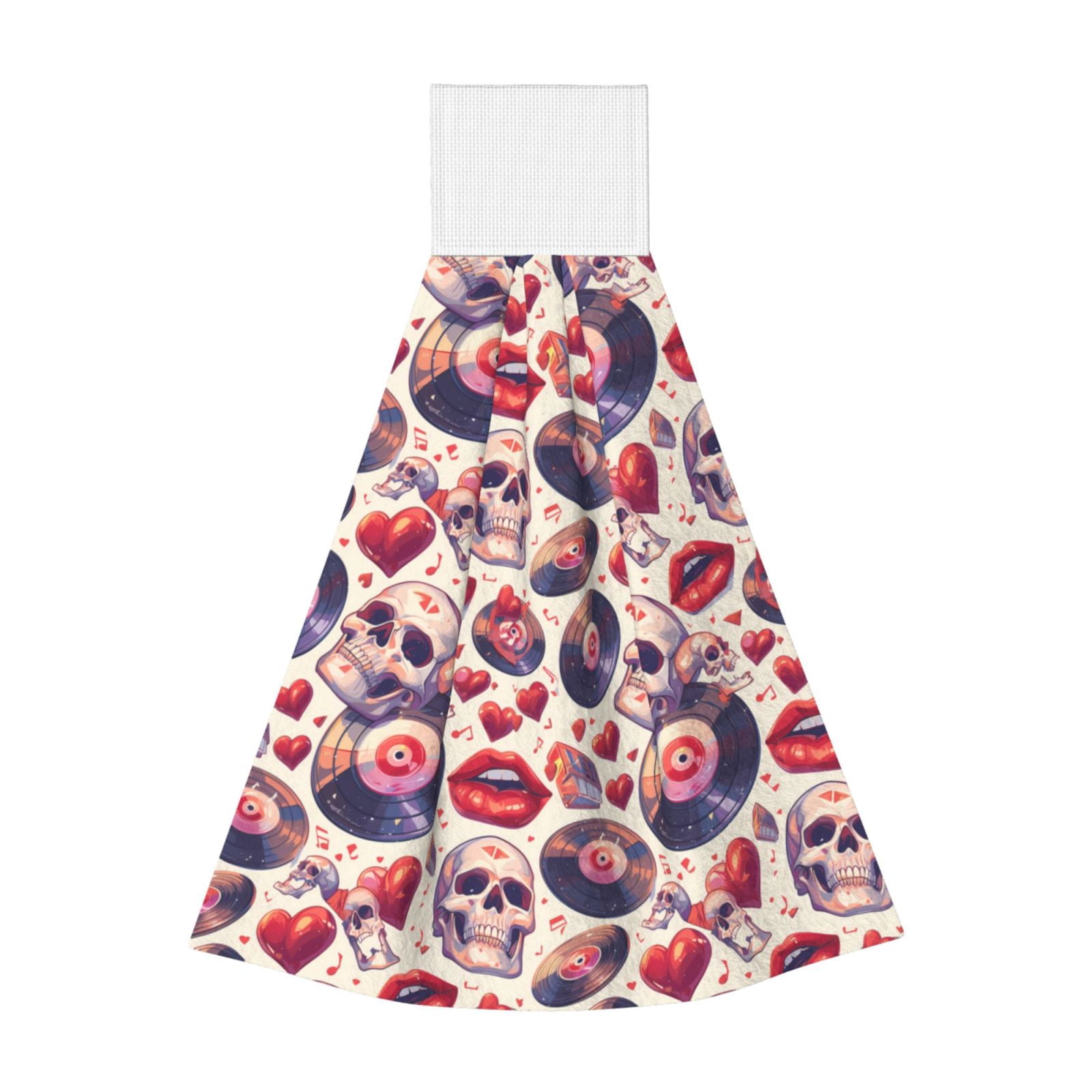 Adobk record rock Skull lips Print Coral Velvet Hand Wipes Fashion ...