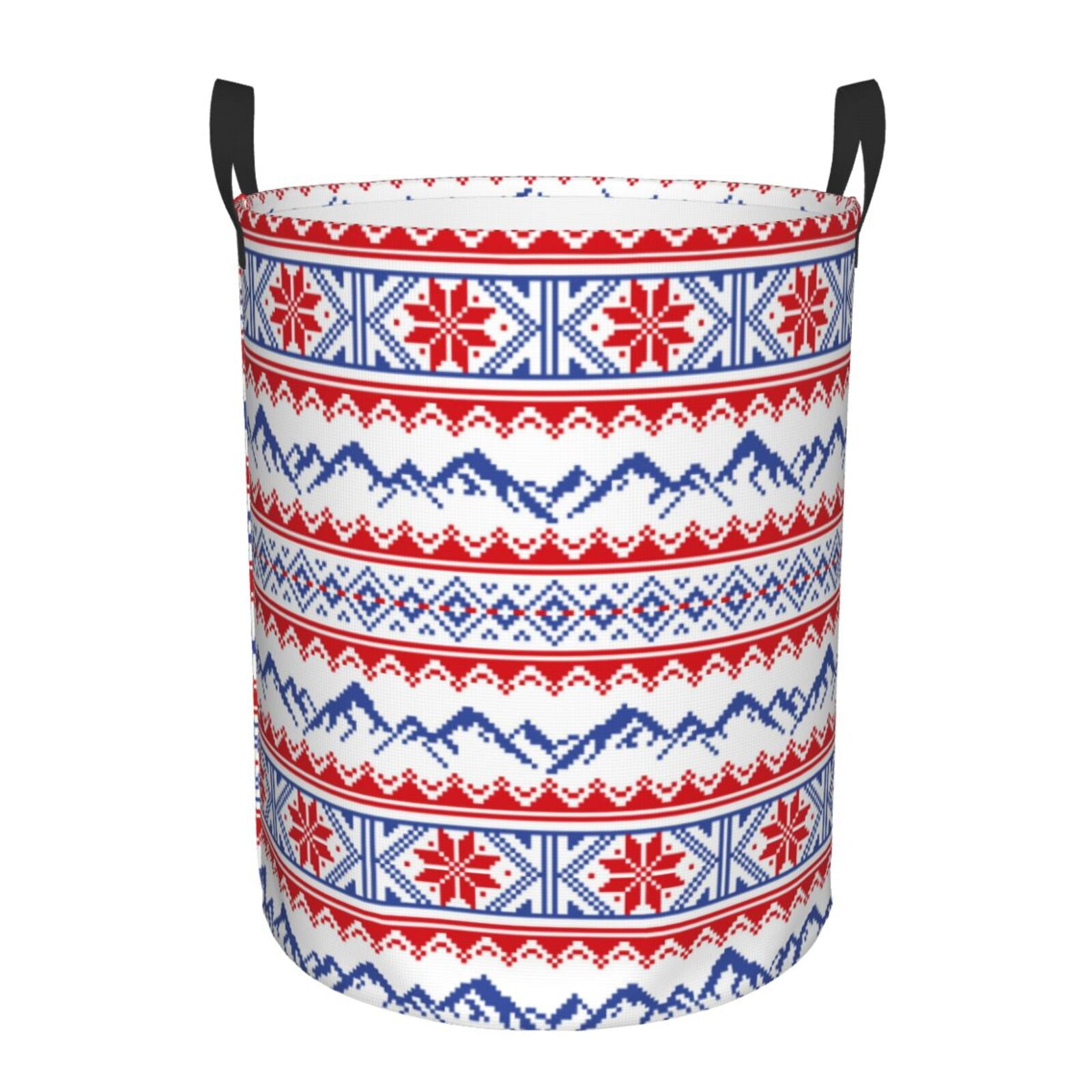 Adobk red blue Snow Mountain Print Laundry Basket,irty Clothes Hamper ...