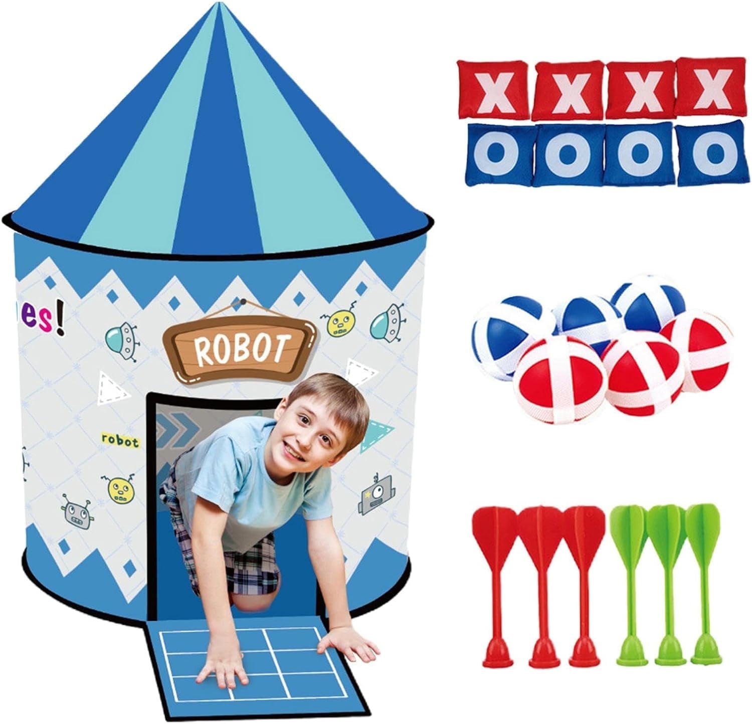 Adofi Play Tent for Kids, Children Pop Up Foldable Tent, 4-in-1 Pretend ...